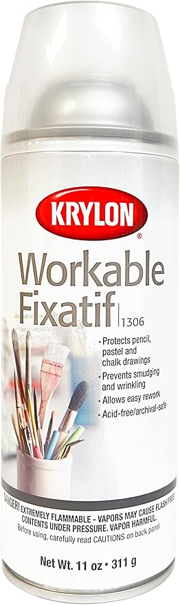 Amazon.com: Krylon® Workable Fixatif 11 oz. Aerosol Spray - Lasting ...
