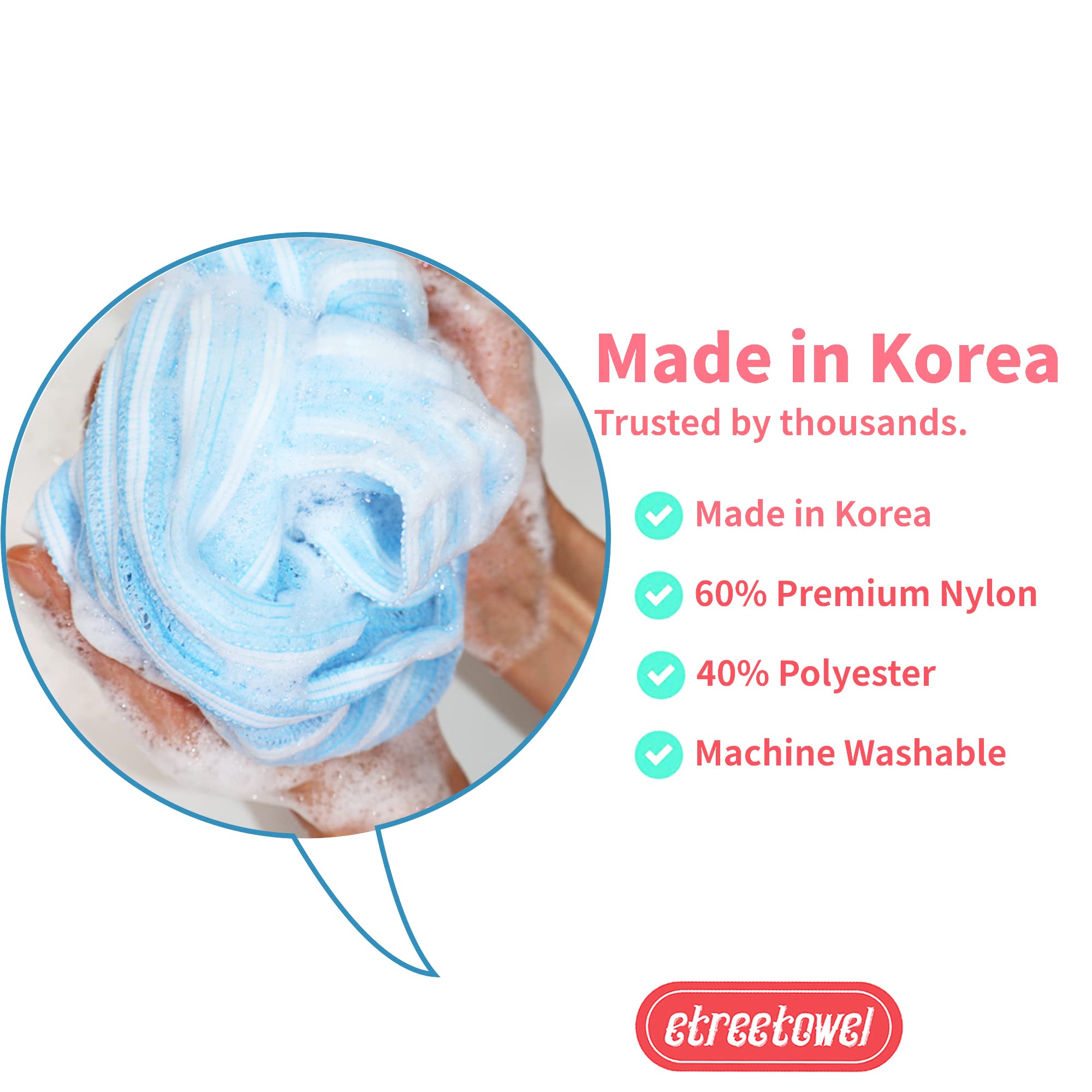 Snapklik.com : Exfoliating Back Scrubber Bath Wash Cloths - 35.5 X 11 ...