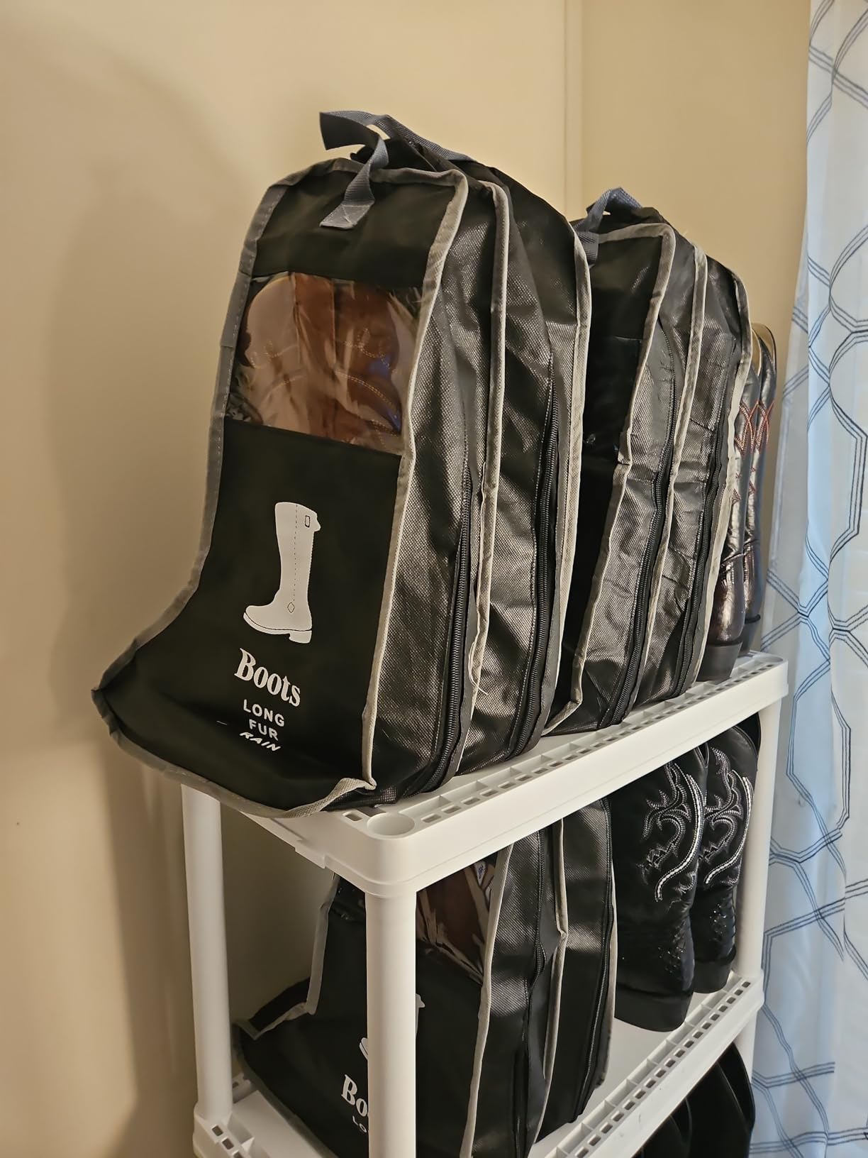 Amazon.com | Portable Boot Storage Bags Dust Proof Shoe Bags for ...