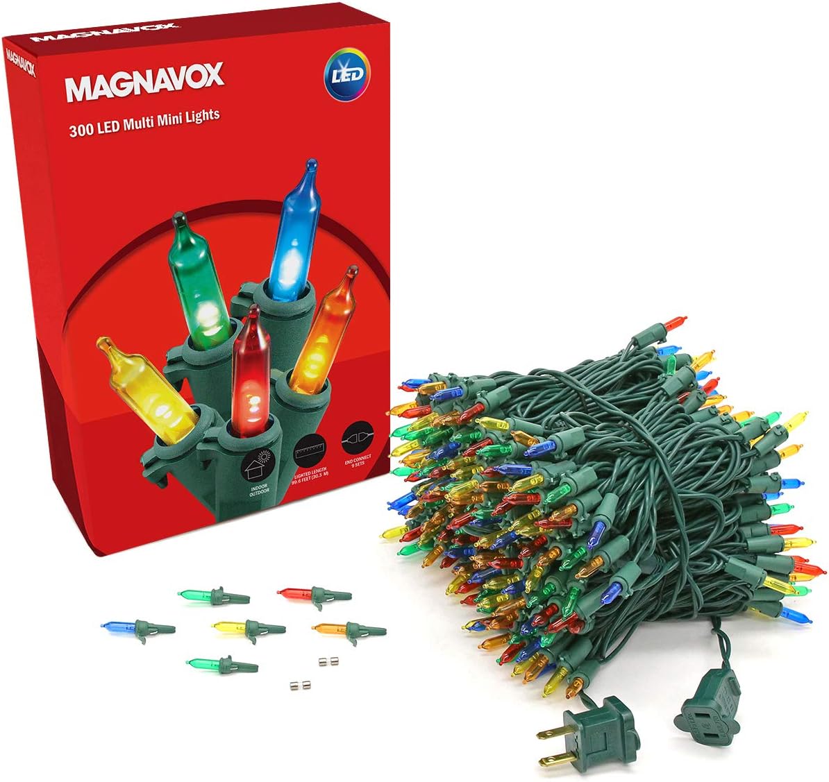 Amazon.com: MAGNAVOX 300lt Multicolored LED Smooth Mini Lights : Home ...