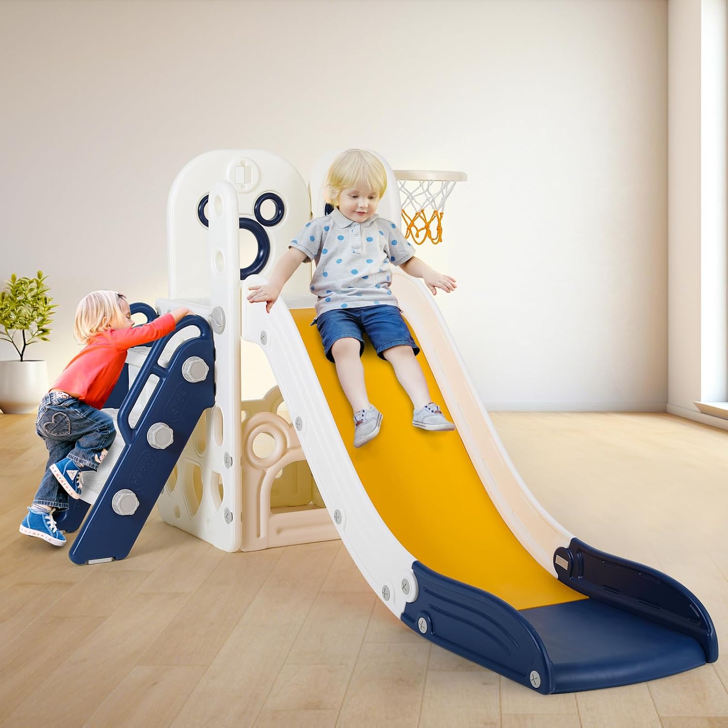 Amazon.com: MAMIZO 5 in 1 Toddlers Slide Set, Kids Slides w/Climber ...