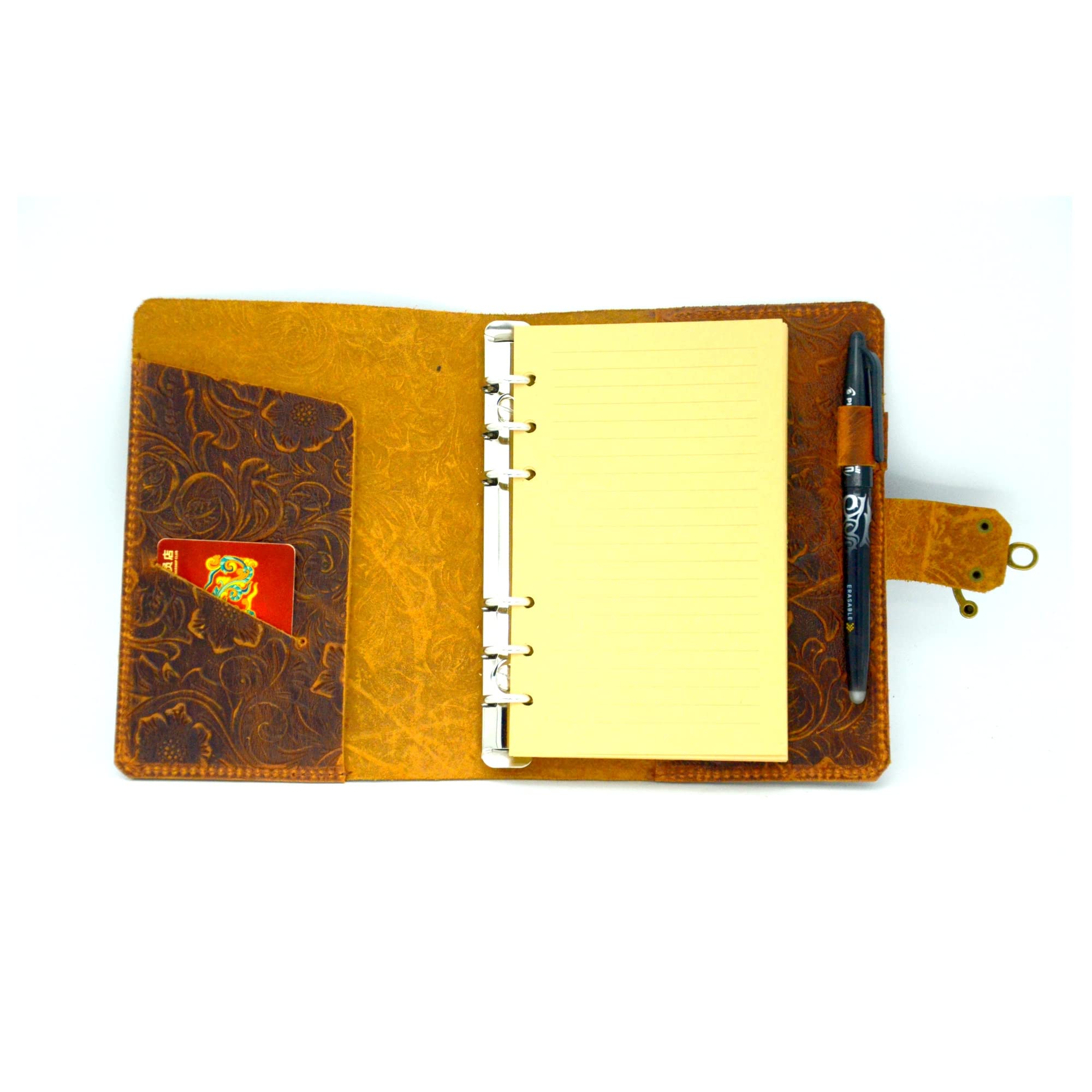 Amazon.com : JJNUSA Refillable A6 Leather Journal Writing Notebook, A6 ...