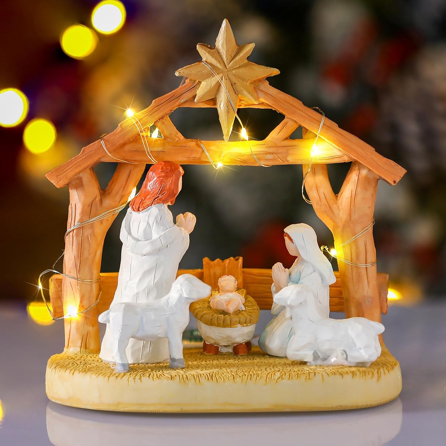 Nativity Sets Nativity Scene Christmas Indoor Decor with LED Lights ...