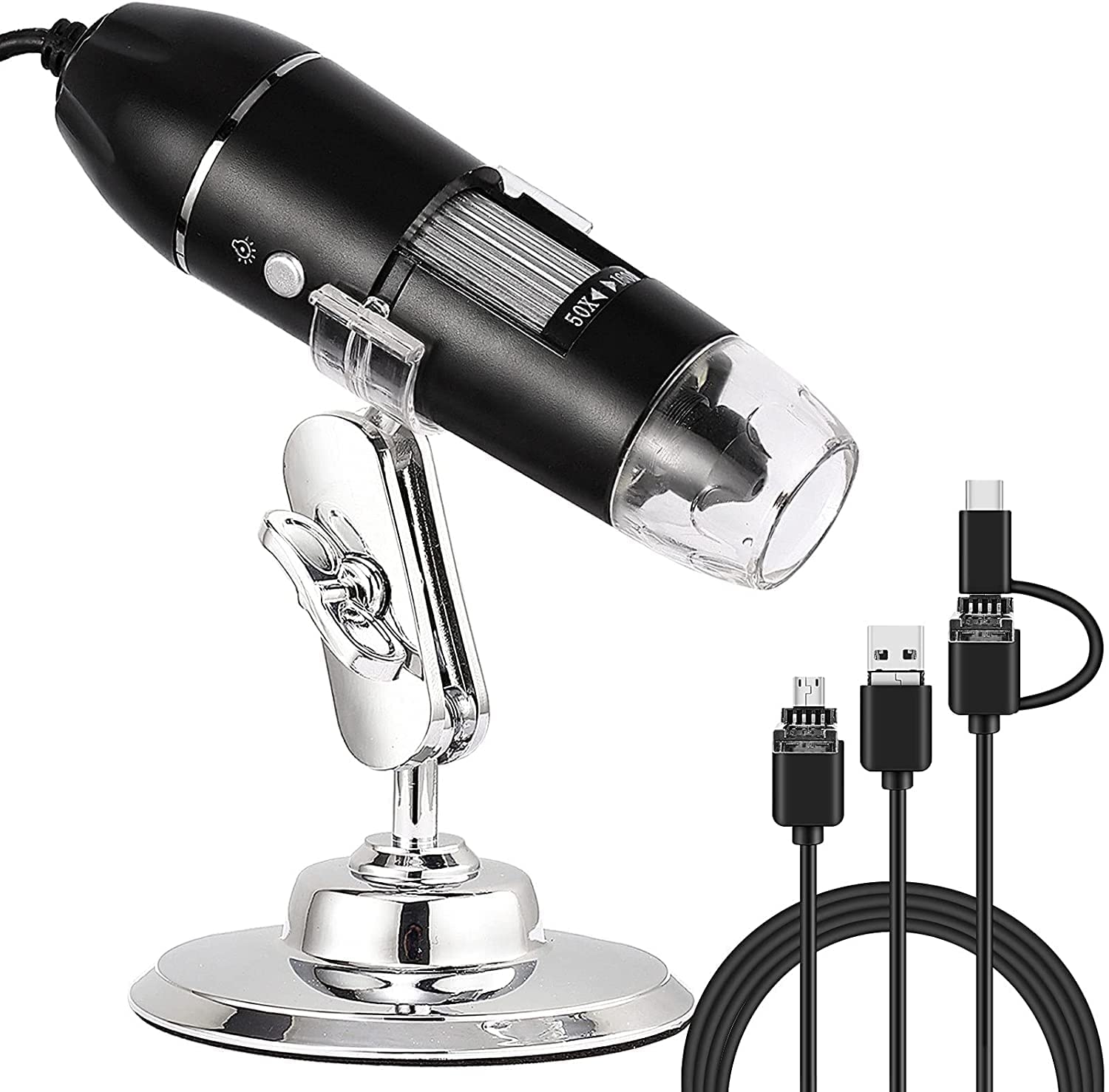 RuhZa® 3 in 1 USB Digital Microscope,?Micro + USB + Type-C? 50x to ...