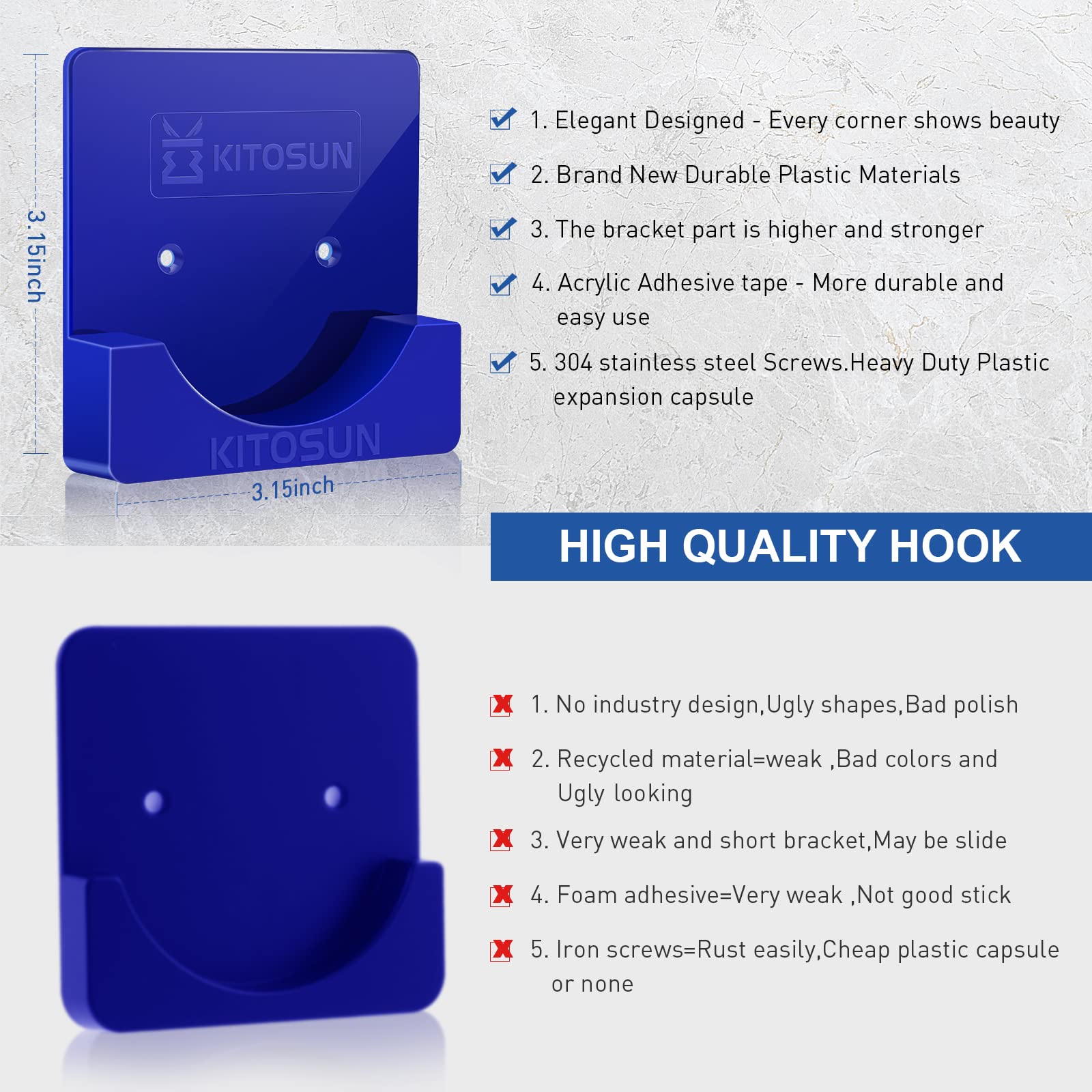 Snapklik.com : Adhesive Shower Curtain Rod Holder Kitosun Wall Mount ...