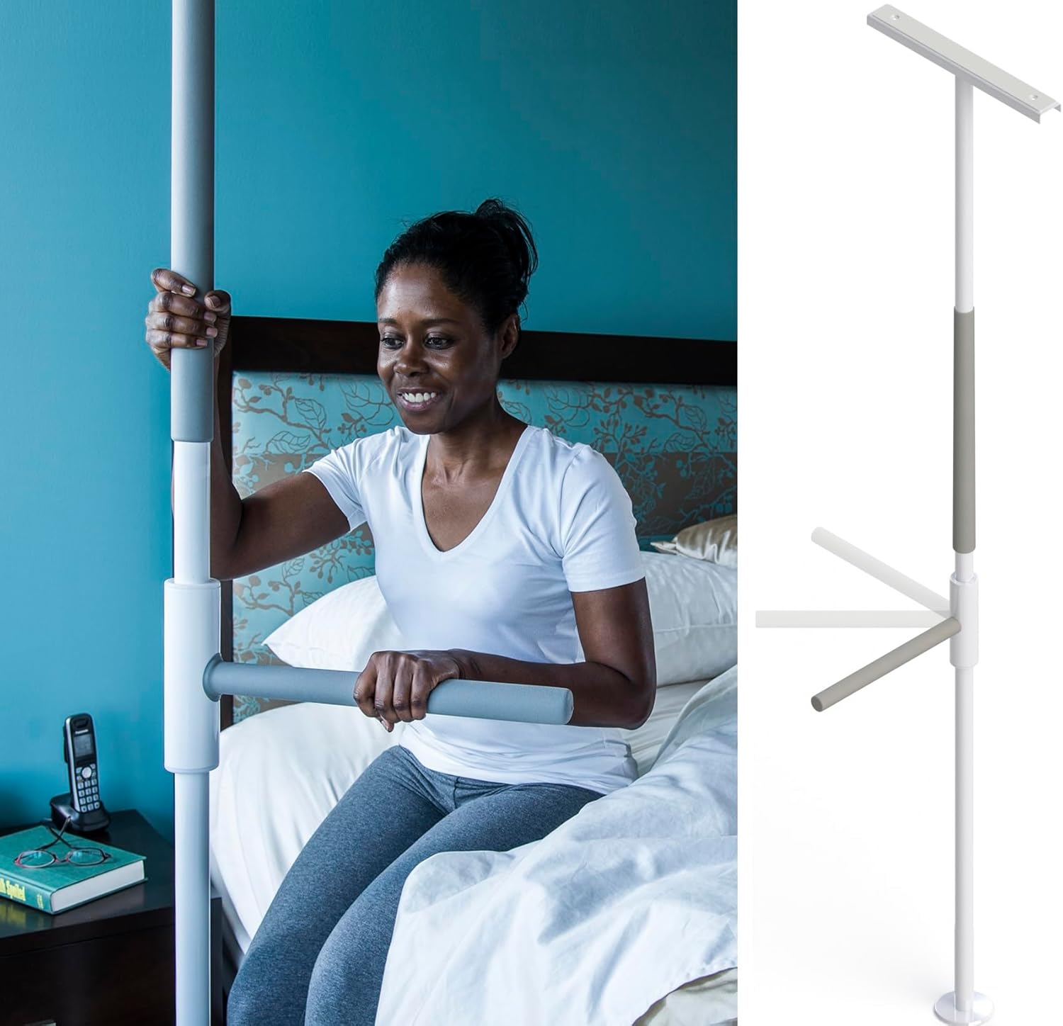 HEALTHCRAFT SuperBar, Floor to Ceiling Grab Bar (8FT), Universal Safety ...