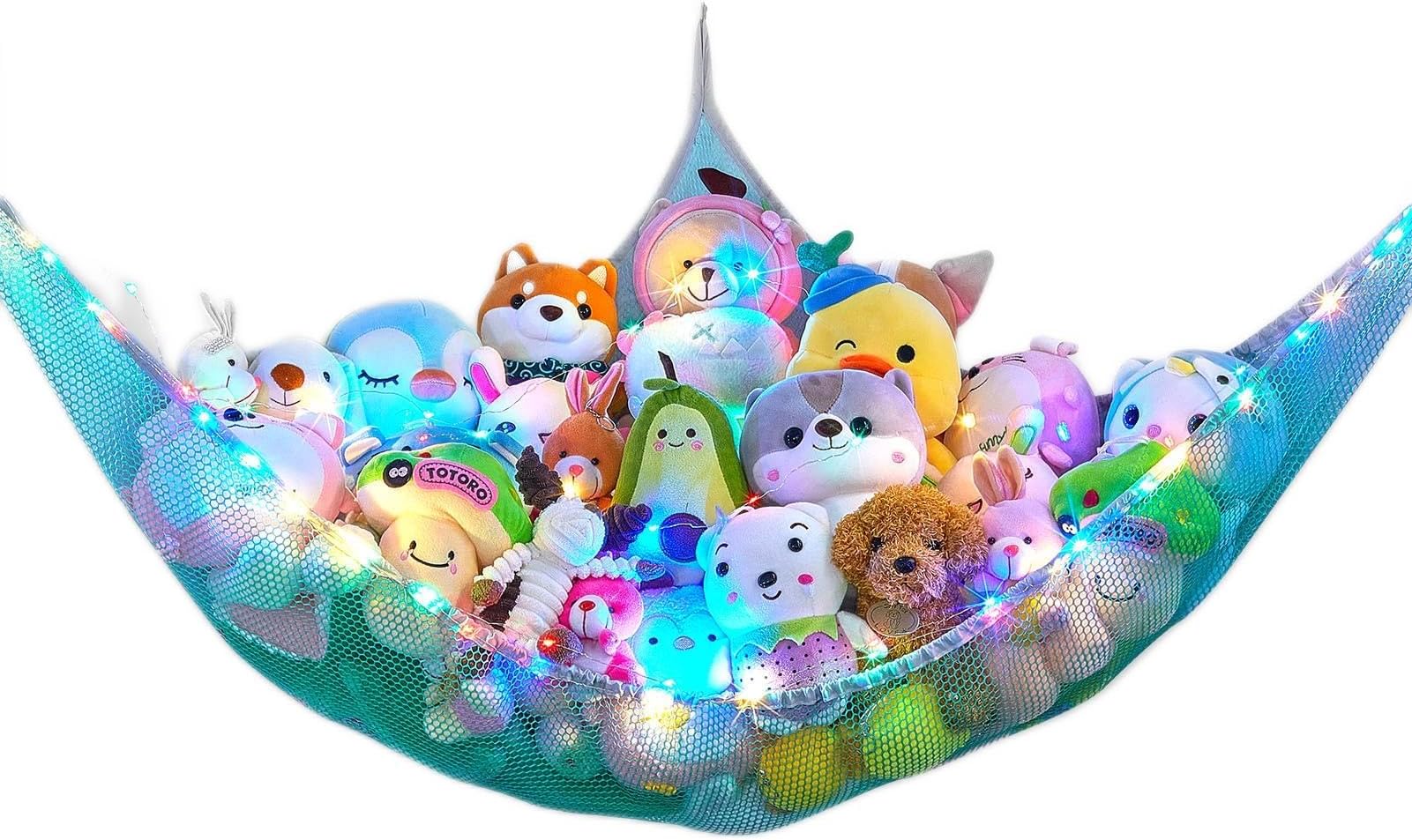 Amazon.com: Unicorn Castle Stuffed Animals Hammock Kids Toy Storage ...