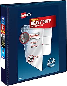 Avery Heavy-Duty View 3 Ring Binder, 1.5" One Touch EZD Rings, 1 Navy ...