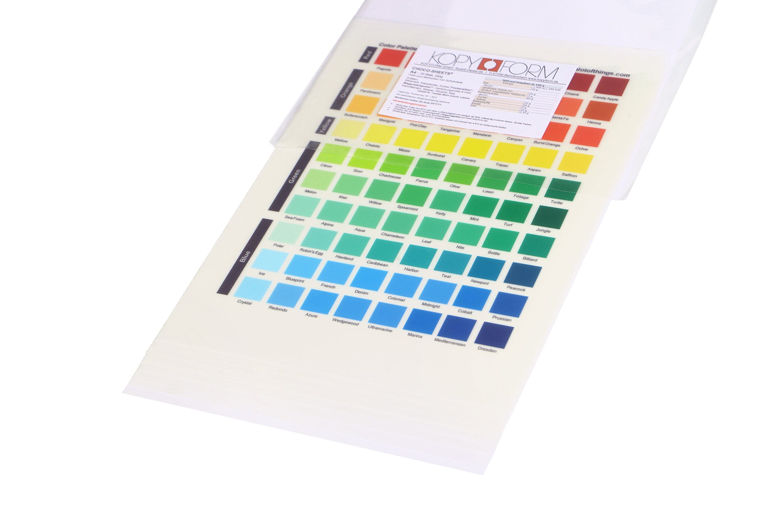 KOPYFORM Choco Sheets® DIN A4, 25 Blatt Transferfolien Schokolade ...