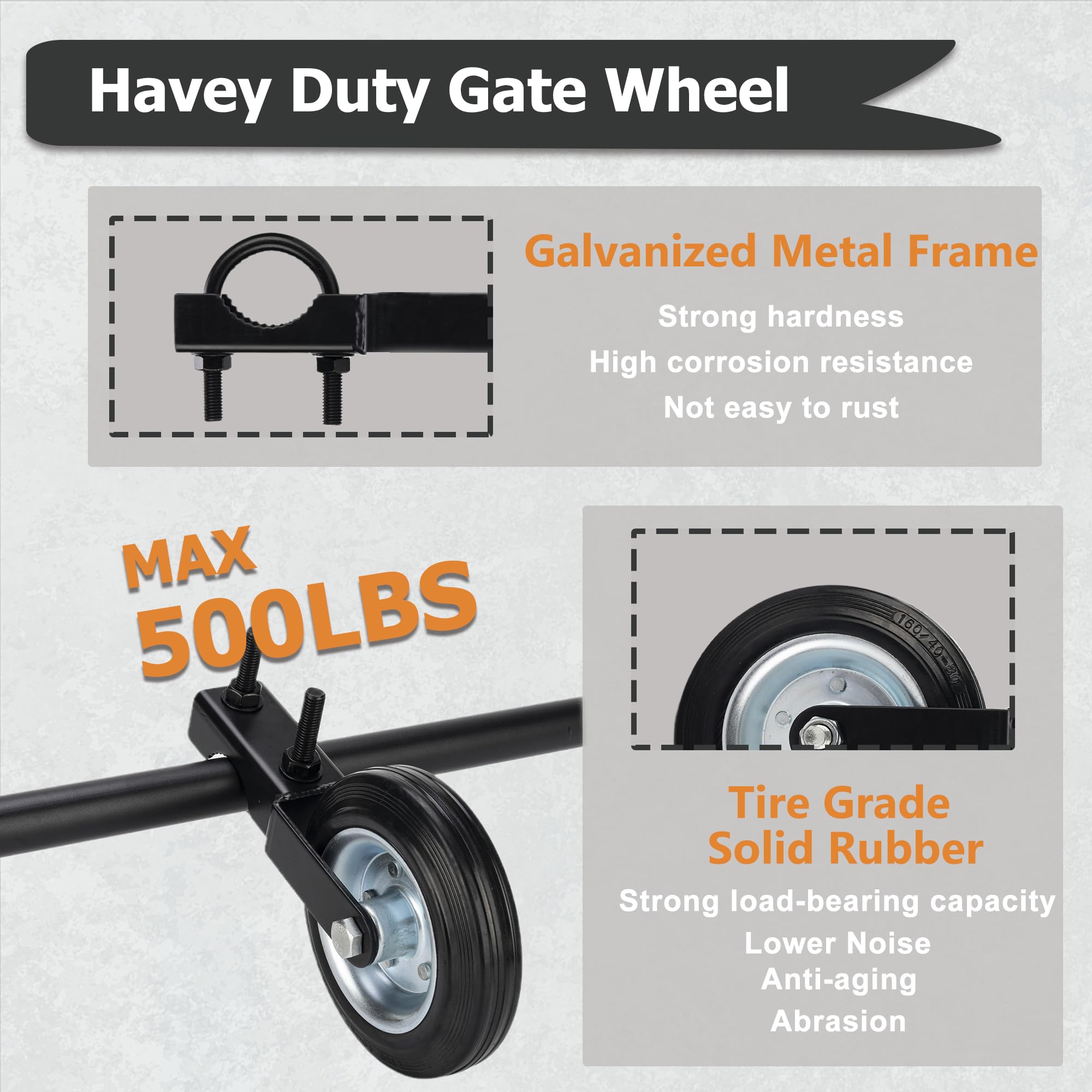 Snapklik.com : Auxdee 6" Heavy Duty Gate Wheel Pack Of 2, Farm Gate ...
