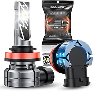 Amazon.com: SEALIGHT H11 LED Fog Light Bulbs or DRL, 10000LM H8 H16 H11 Fog light bulb LED for ...