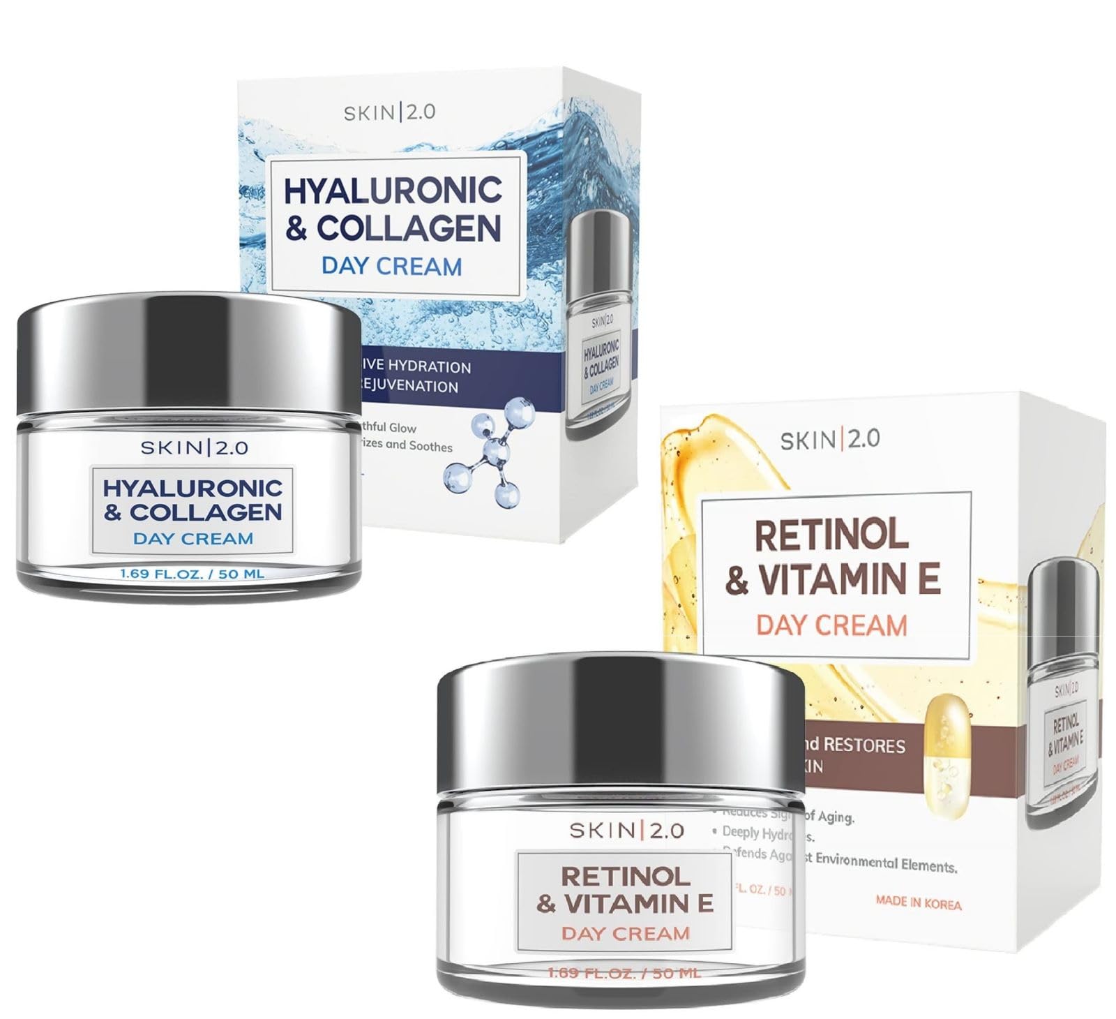 Amazon.com: Skin 2.0 Moisturizer Facial Day Cream Moisturizer Value Set ...