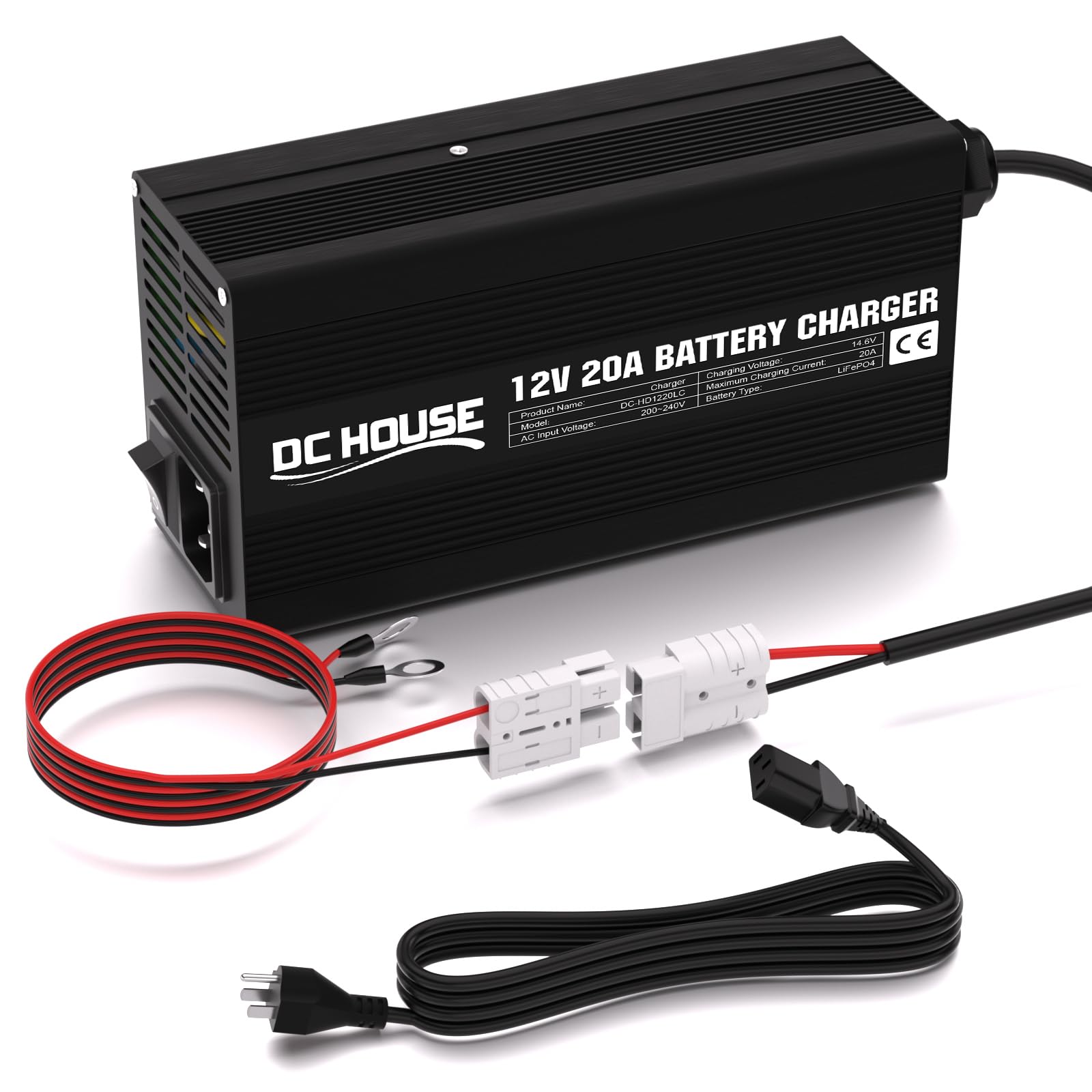 Amazon.com: DC HOUSE 12V 20A Lithium Battery Charger with Battery ...