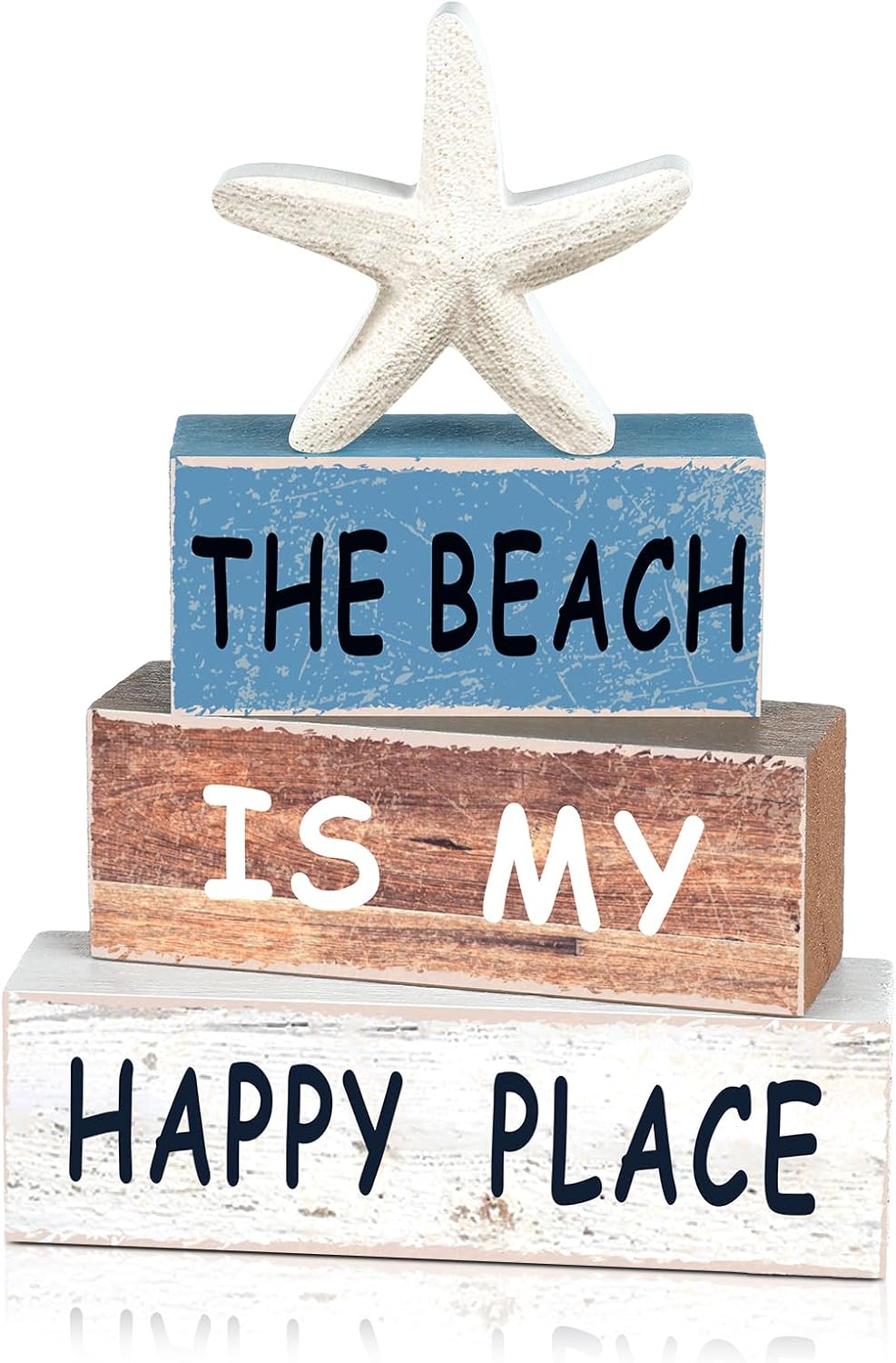 Amazon.com: CroBlissful 4 Pcs Summer Wooden Table Sign Summer Beach ...