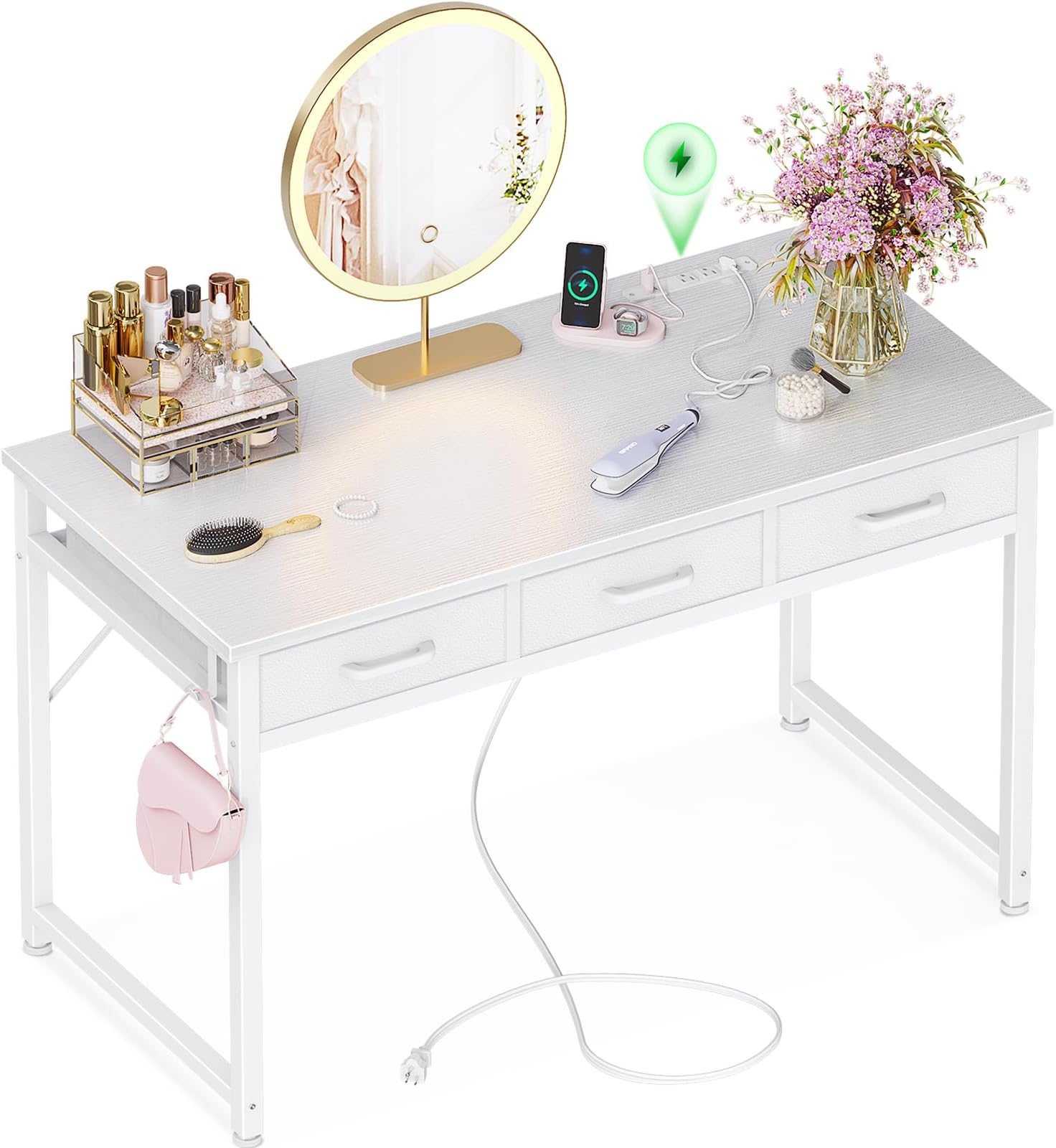 Amazon.com: Tribesigns Vanity Desk with 5 Drawers, Makeup Vanity Table ...