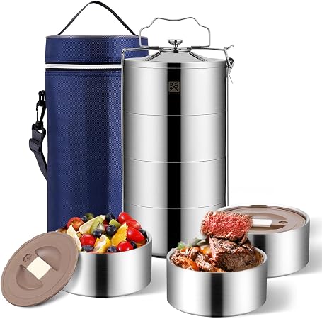 Amazon.com: GOLDEN KEY 80oz Stainless Steel Stackbale Lunch Box for ...