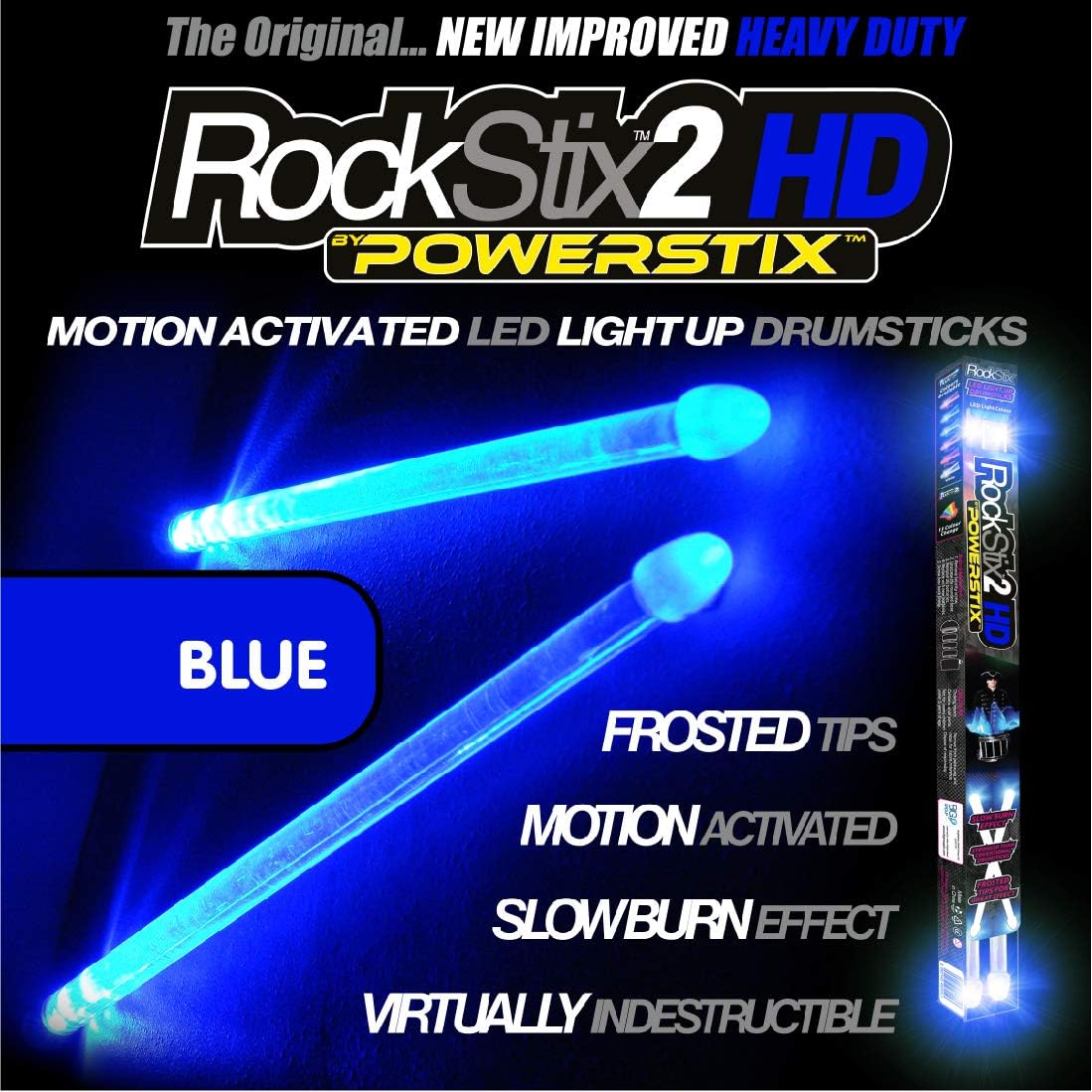 2 Hd Blue Bright Led Light Up Drumsticks With Fade | Desertcart South ...