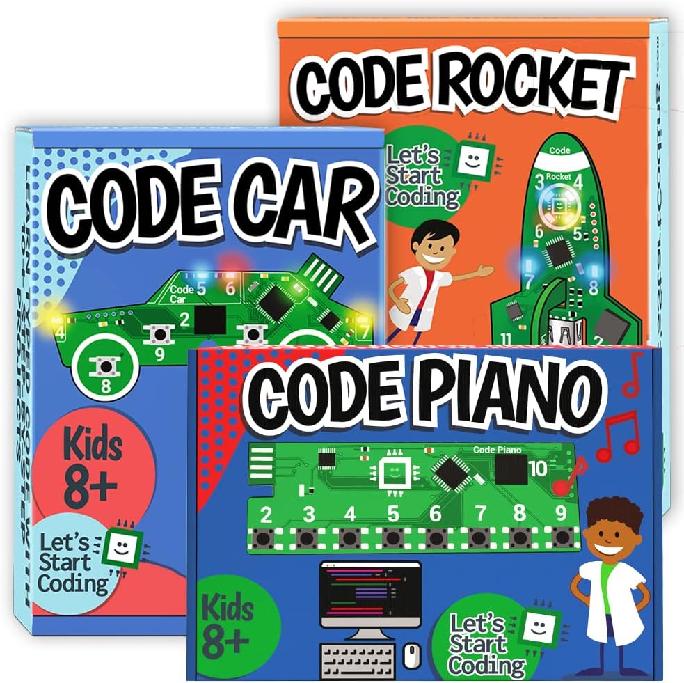 Amazon.com: Code Car + Rocket + Piano Coding Bundle for Kids 8-12 ...