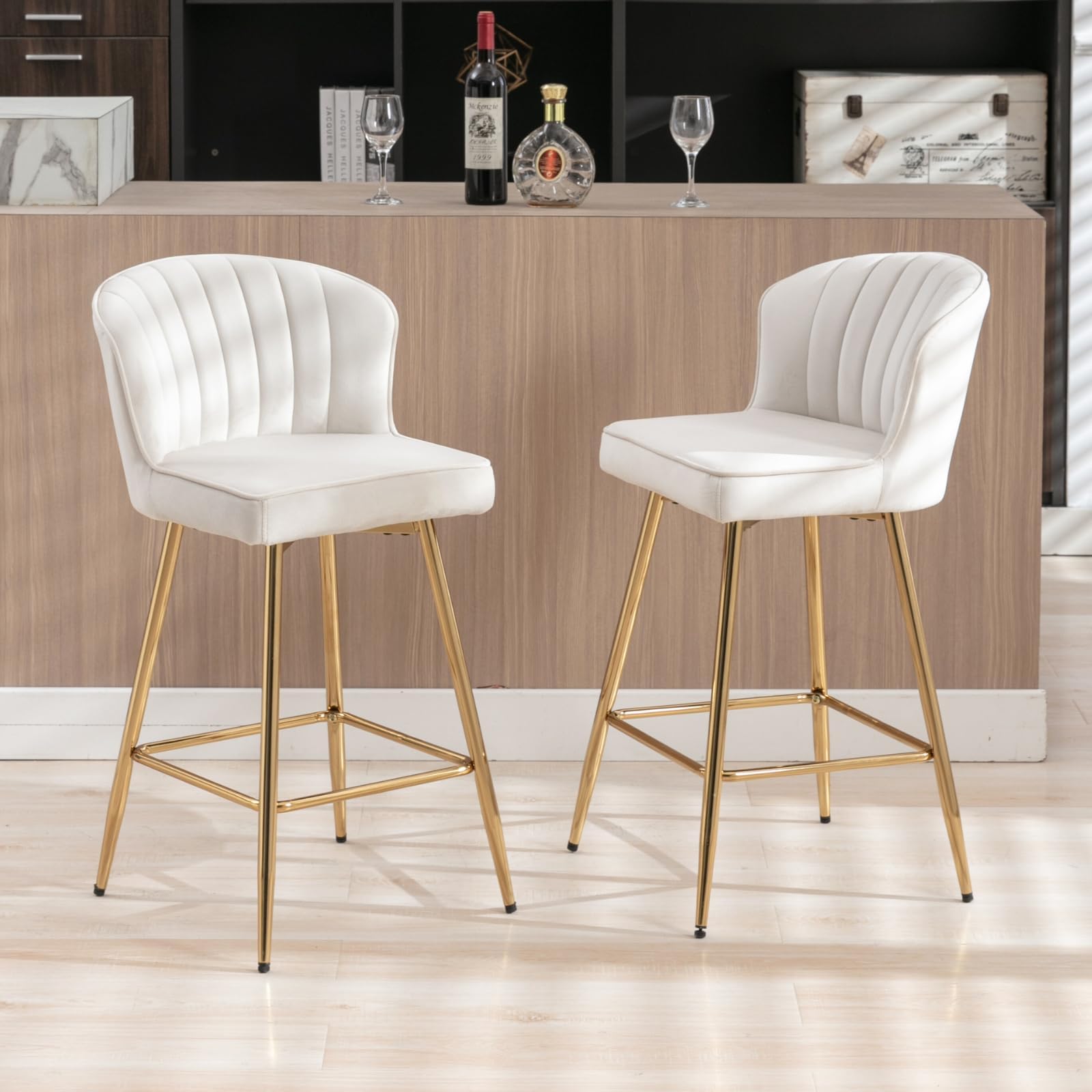 Wahson Tabourets de Bar en Velours Lot de 2 Chaise de Bar Velours ...