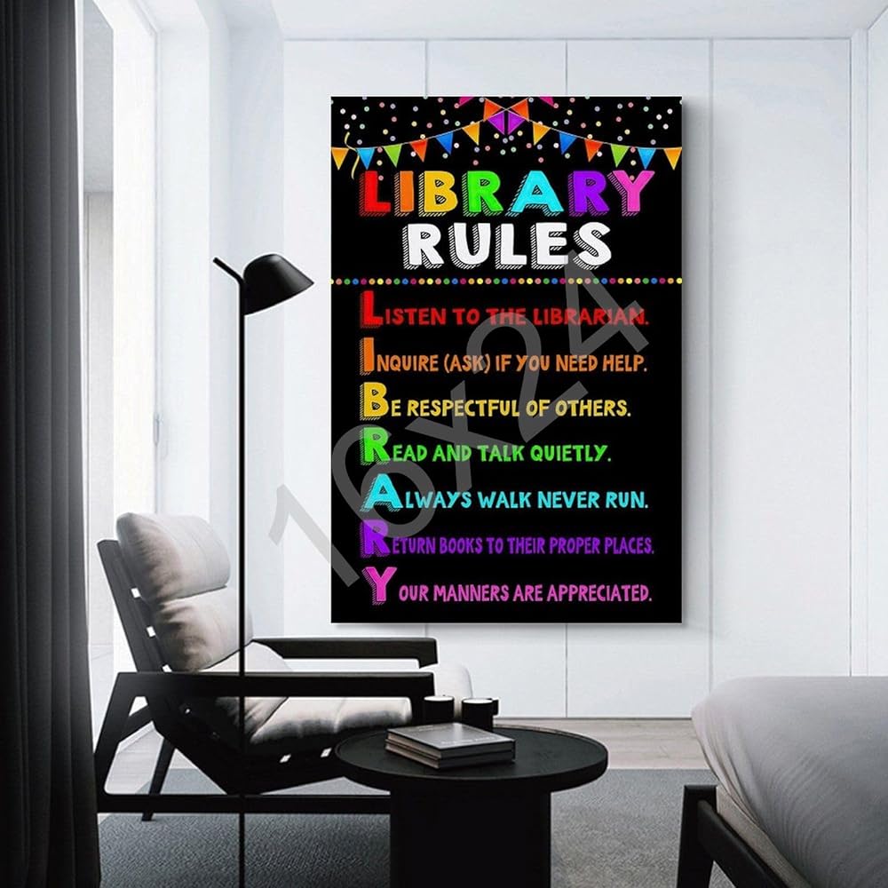 Library Rules Poster Kids Rules Posters Classroom Philippines | Ubuy