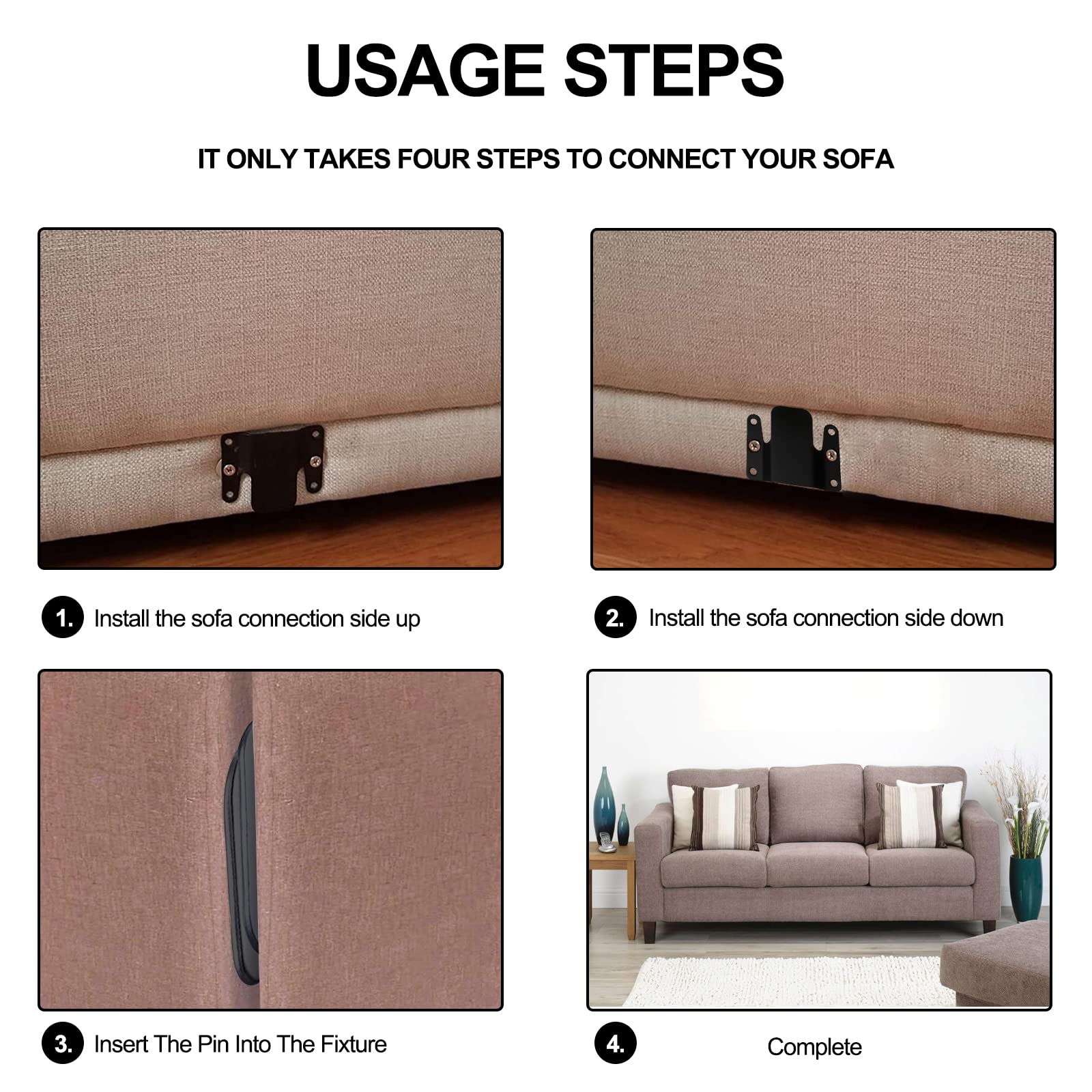 Snapklik.com : DEEPDREAM 8 Pcs Sectional Couch Connectors Metal Couch ...