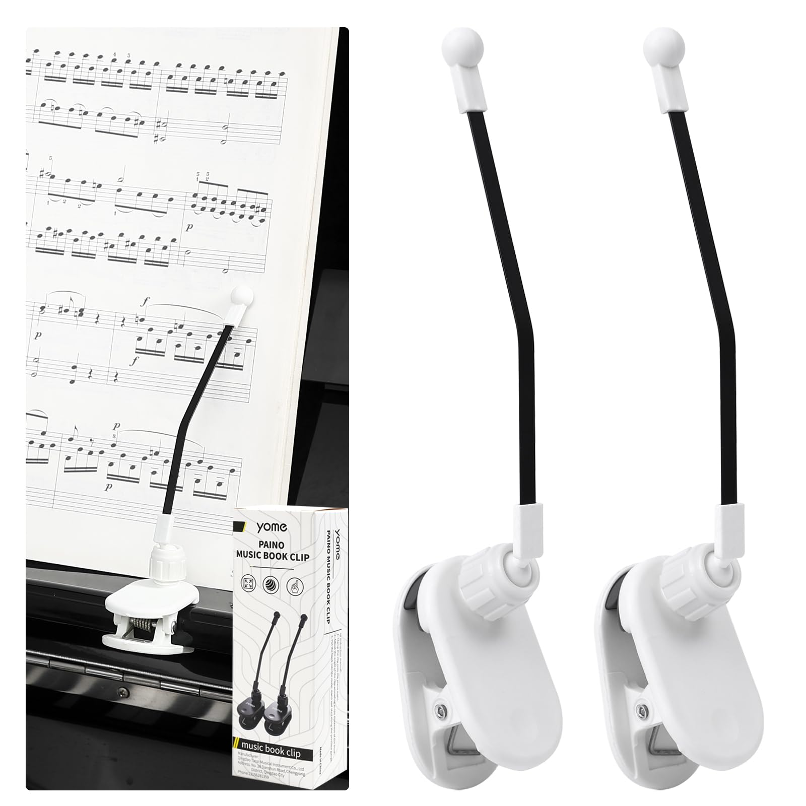 Amazon.com: YOMEKASO Durable Piano Music Book Clip - Page Holder for ...