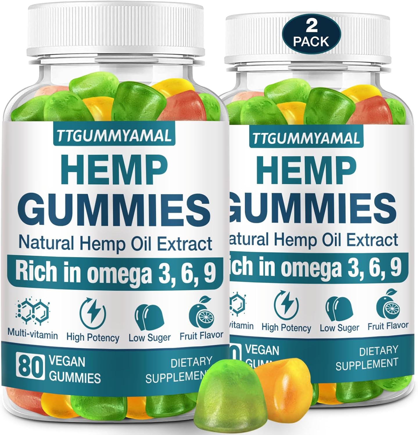 Amazon.com: (2 Pack) Hemp Gummies for Sleep Stress,Anxiety Pain-High ...