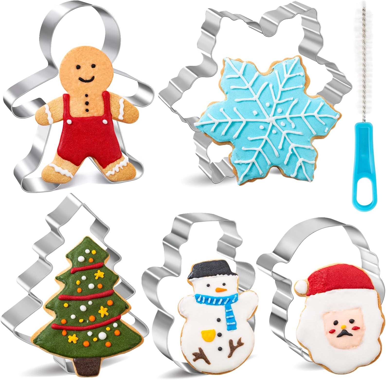 Amazon.com: Christmas Cookie Cutter Set,Christmas trees, Santa Claus ...