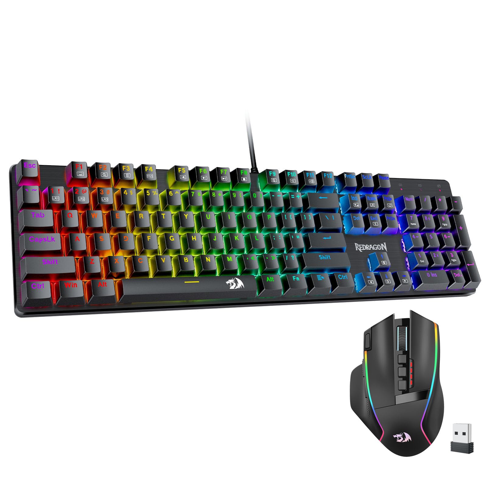 Amazon.com: Redragon K671 Mechanical Gaming Keyboard and M915 Wireless ...