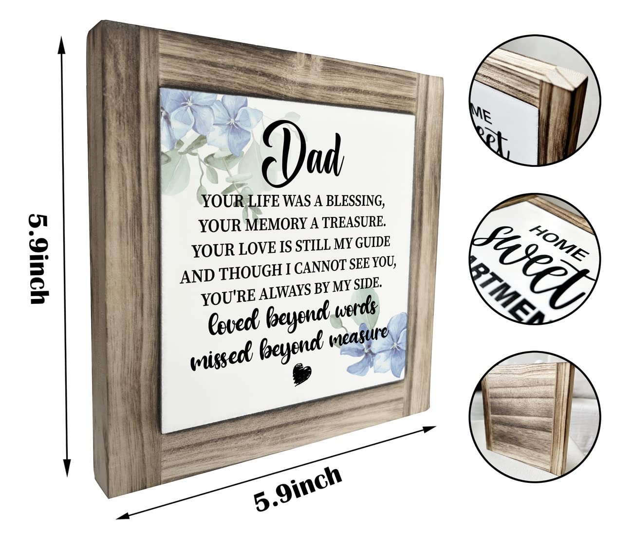 Snapklik.com : Dad Memorial Wood Plaque Sign, Love Beyond Words Missed ...
