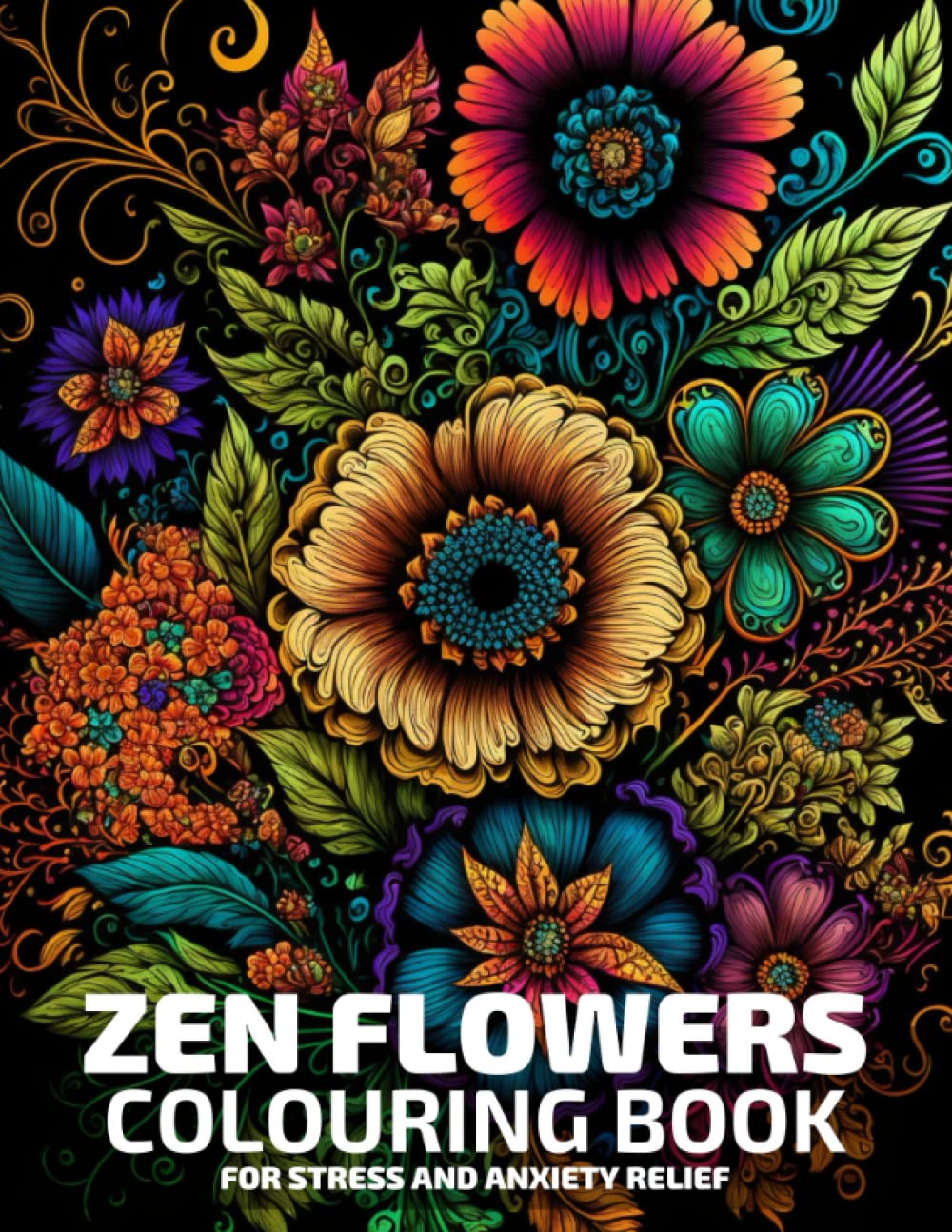Zen Flowers: Colouring Book For Stress And Anxiety Relief: Colouring ...