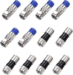 Amazon.com: Taiss 12PCS RG6 F Type Compression connectors,Coaxial Cable ...