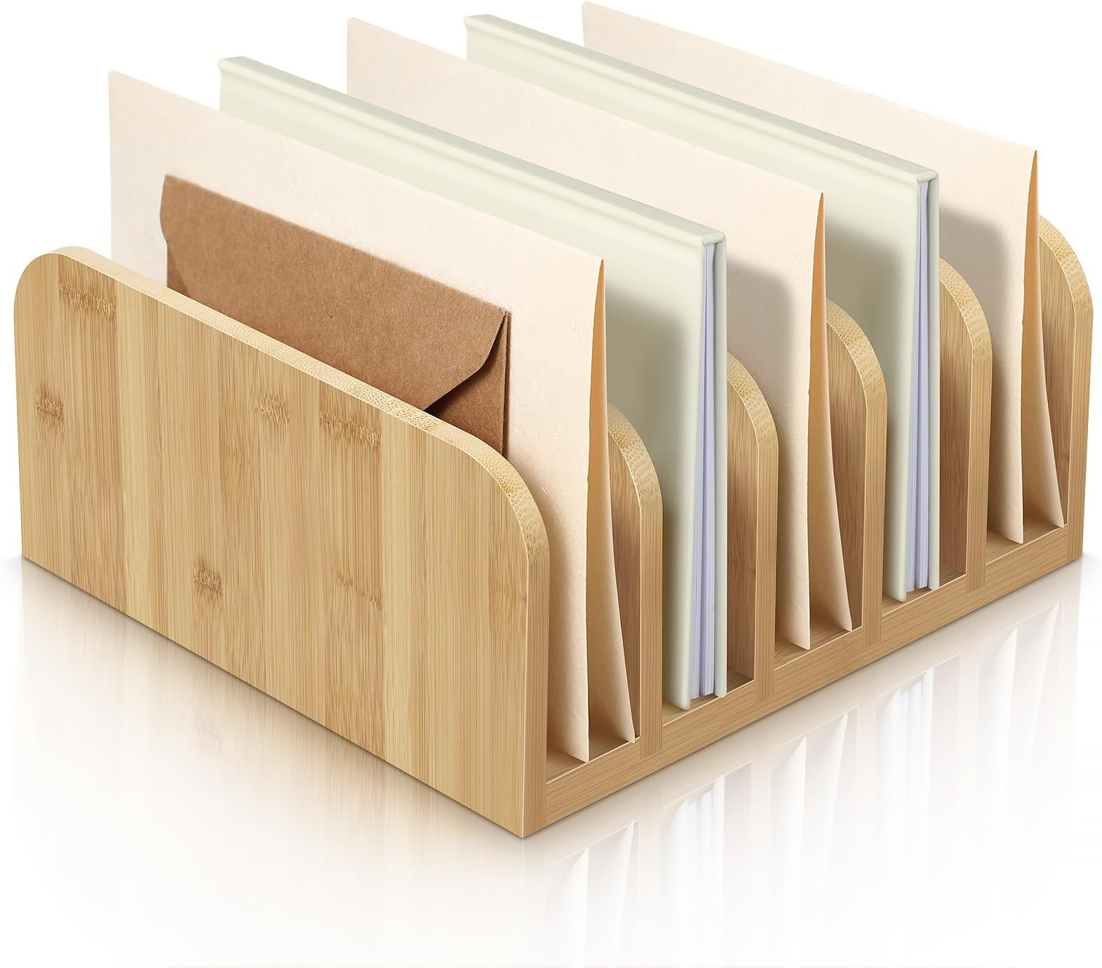 Amazon.com : Lineshading Desk Mail Organizer Bamboo File Holders ...