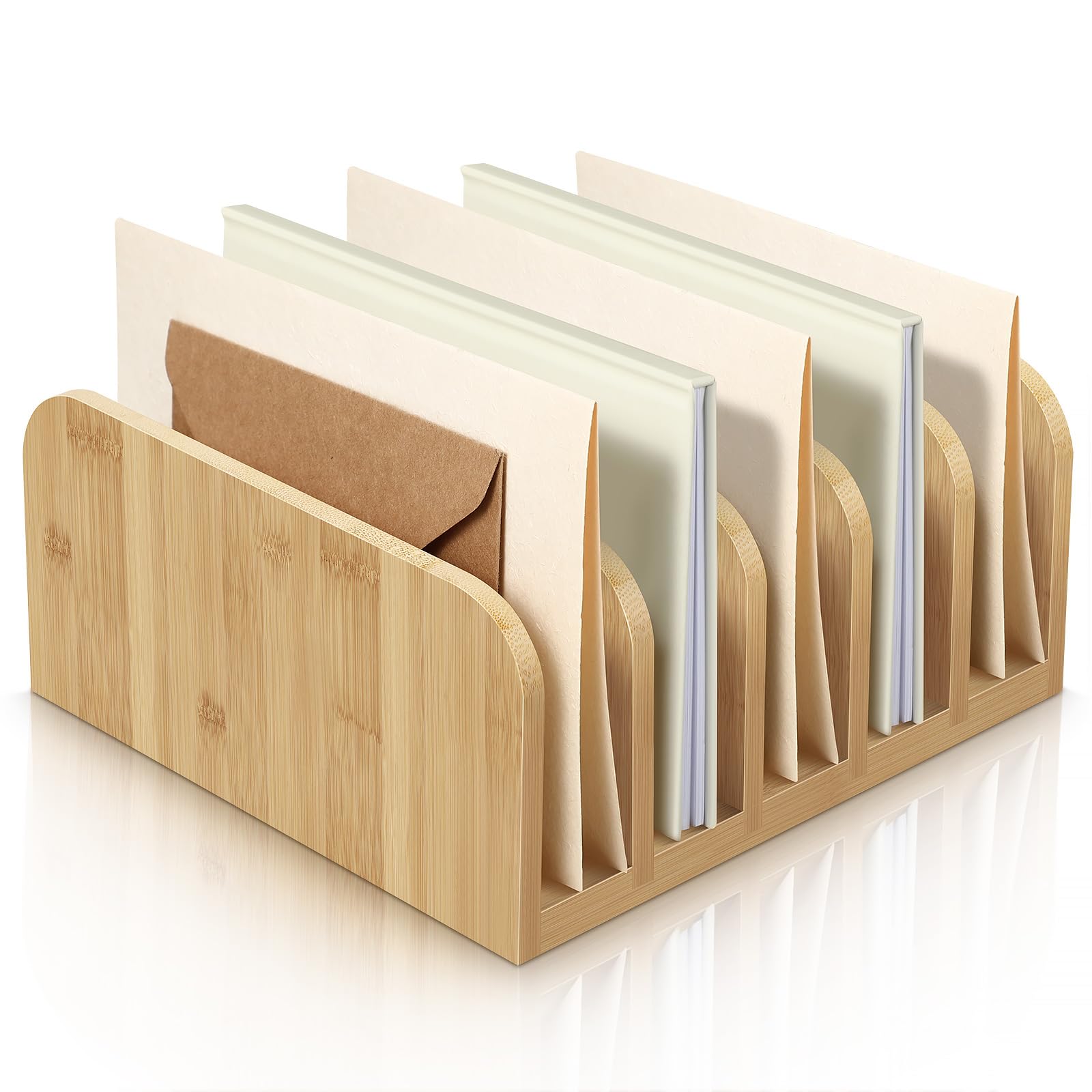 Amazon.com : Lineshading Desk Mail Organizer Bamboo File Holders ...