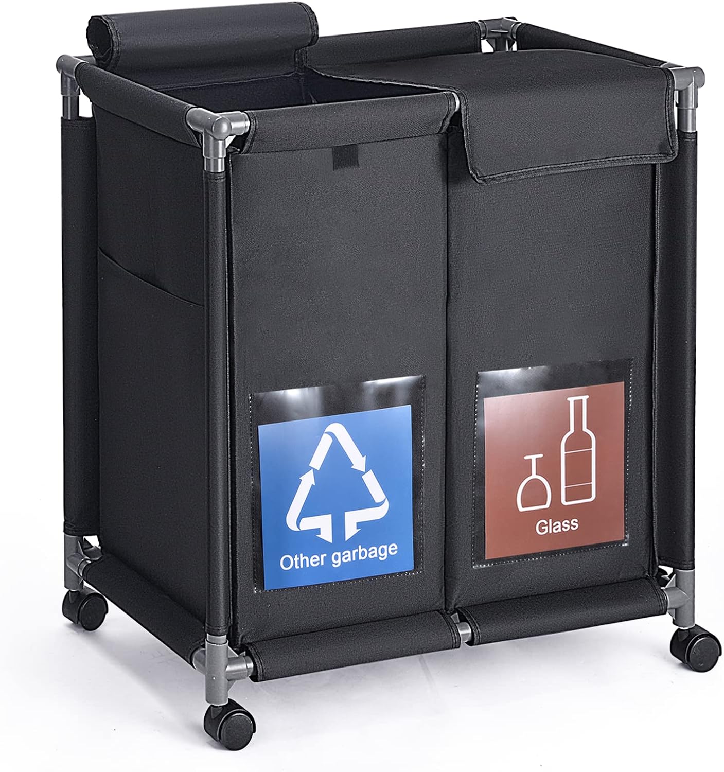 Amazon.com: 110L 2 in 1 Garbage Recycle Sorting Basket, 2 Cover Top ...