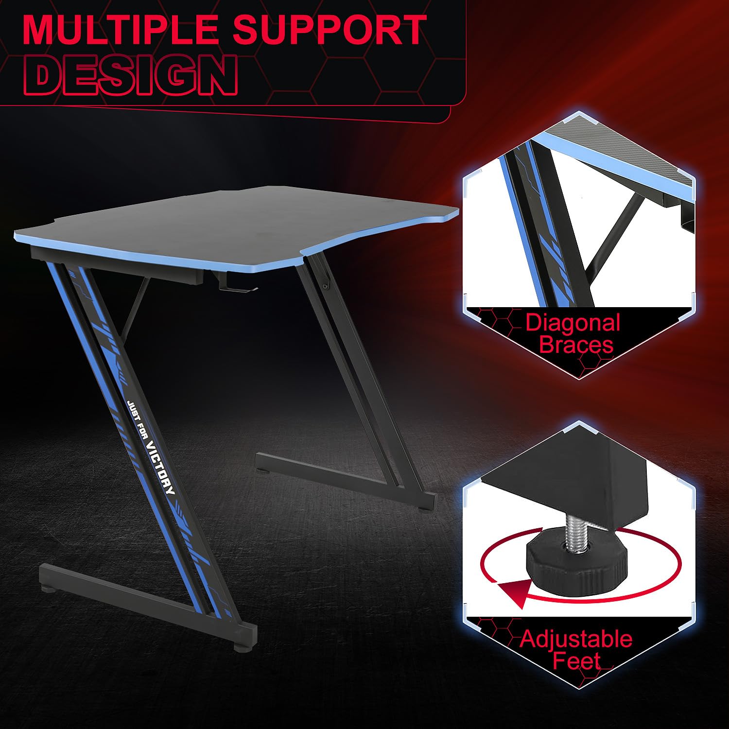 Snapklik.com : PayLessHere 39 Inch Modern Z-Shaped Computer Desk For ...