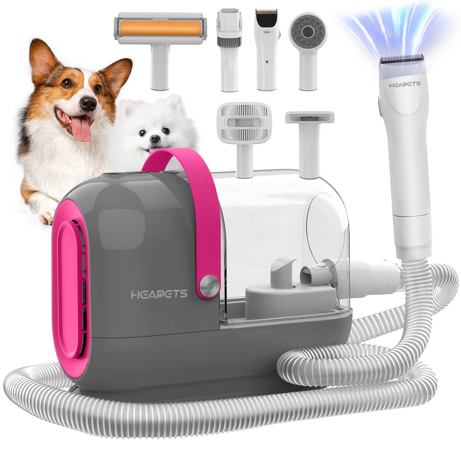 Dog Grooming Vacuum Kit, 3L Pet Grooming Vacuum with 7 Pet Grooming ...