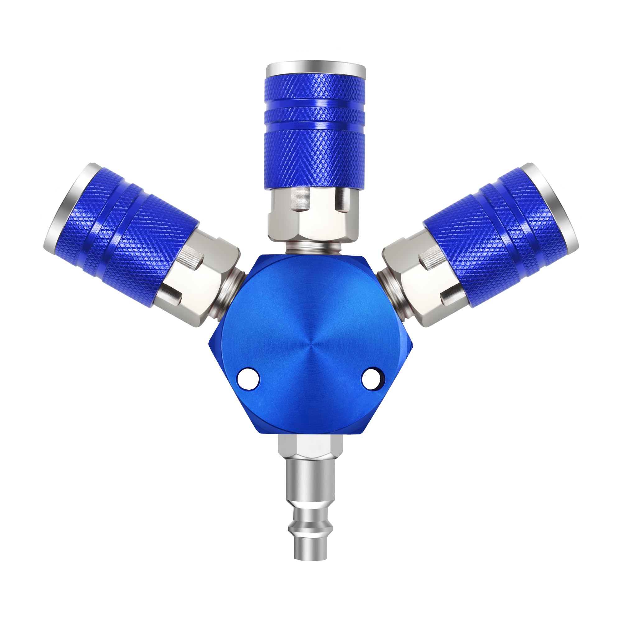 Snapklik.com : Non Rust 3 Way Air Hose Splitter 1/4 NPT Coupler Blue ...