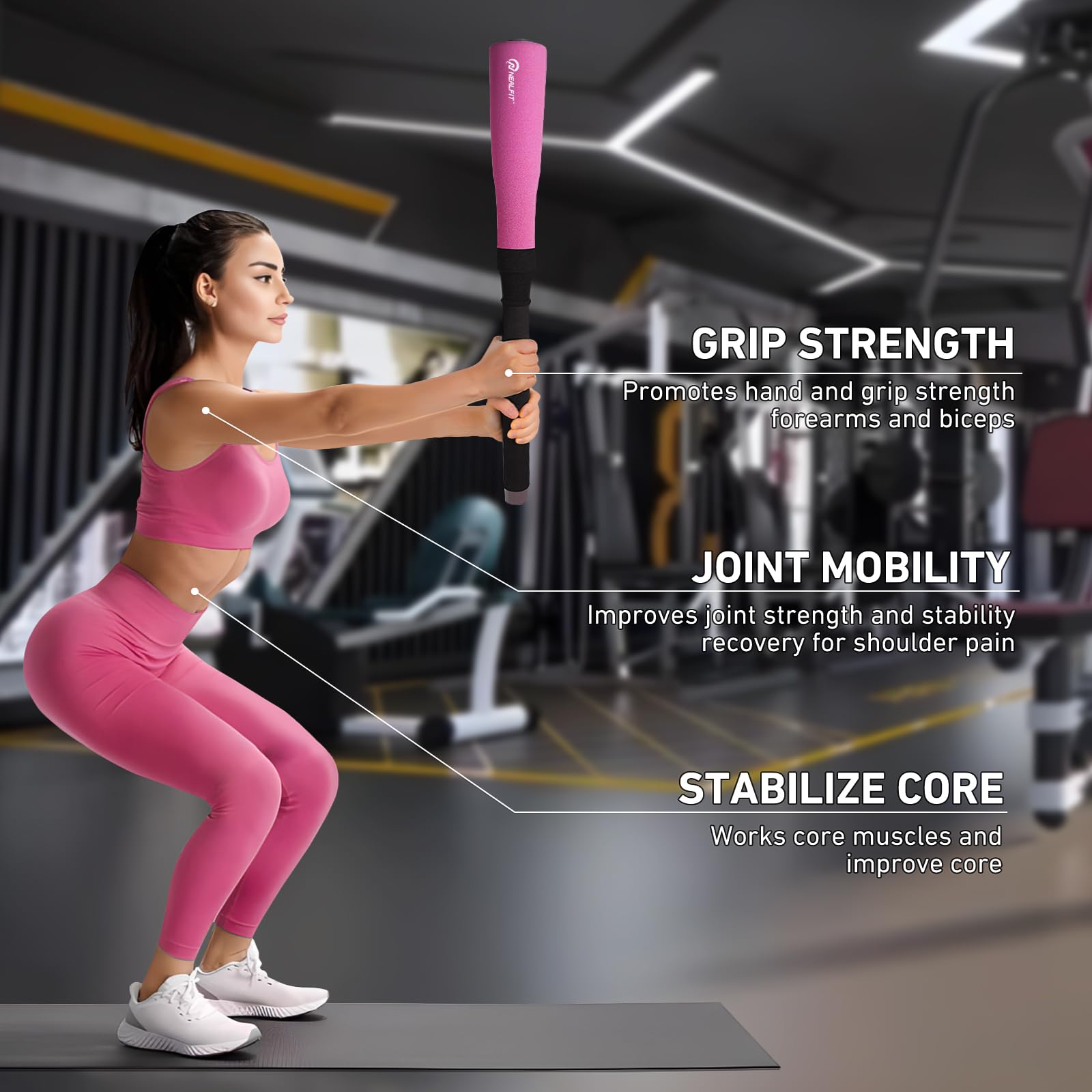 Snapklik.com : NEALFIT Indian Clubs, Weighted Club For Strength ...