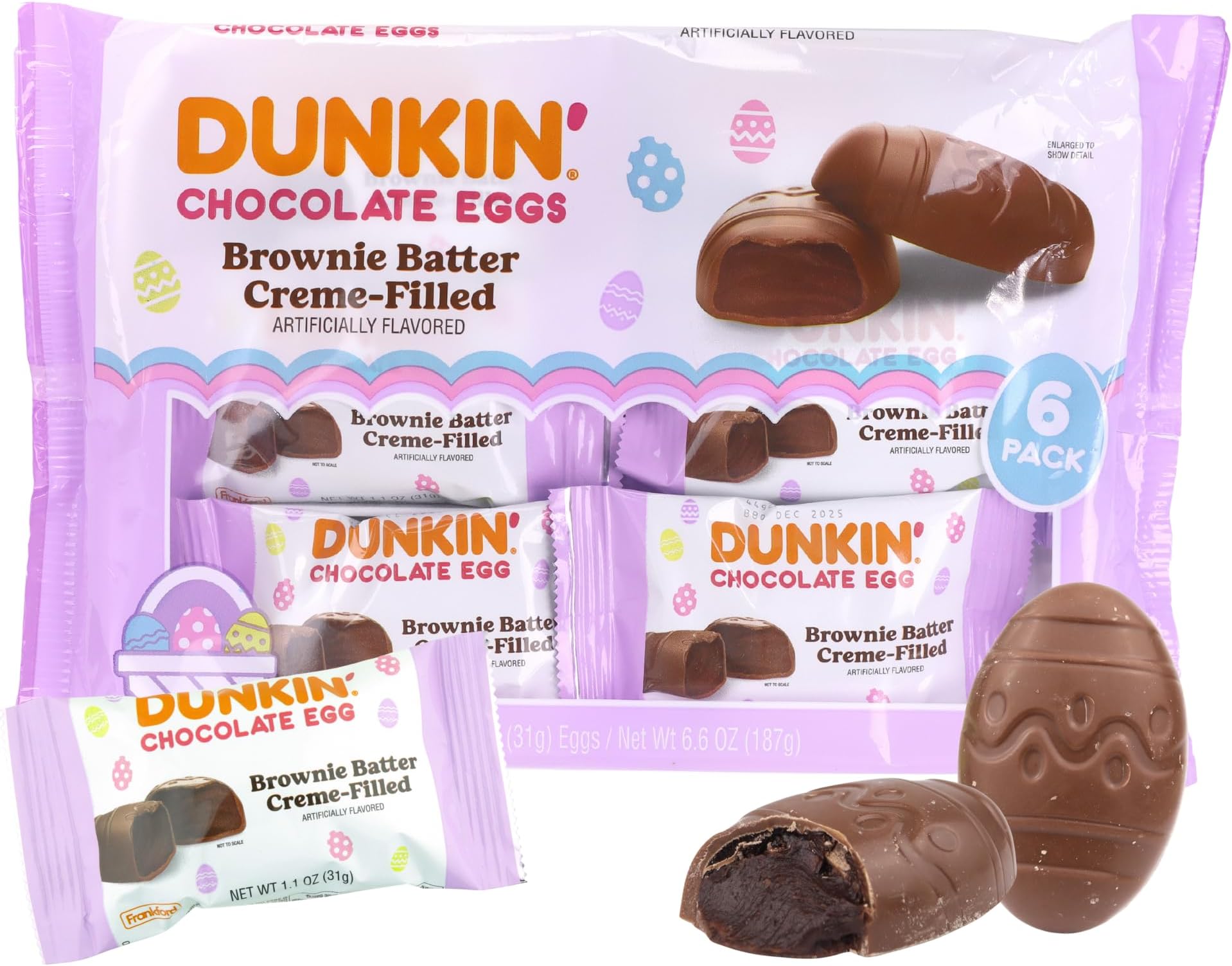 Amazon.com: Dunkin’ Brownie Batter Chocolate Eggs, Individually Wrapped ...