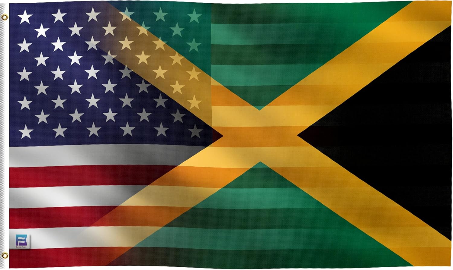Amazon.com : 3x5 ft Jamaican American Hybrid Flag: 100% Polyester ...