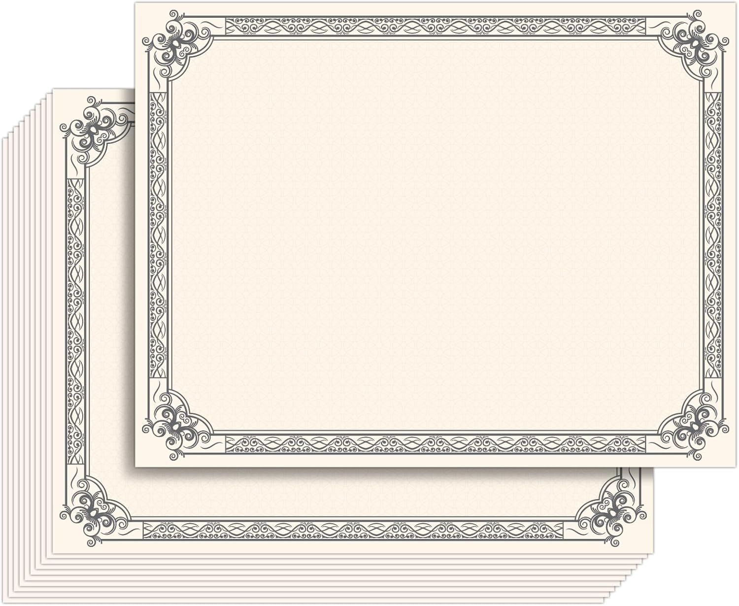 Certificate Paper, Silver Foil Certificate Paper for Printing, 50 ...