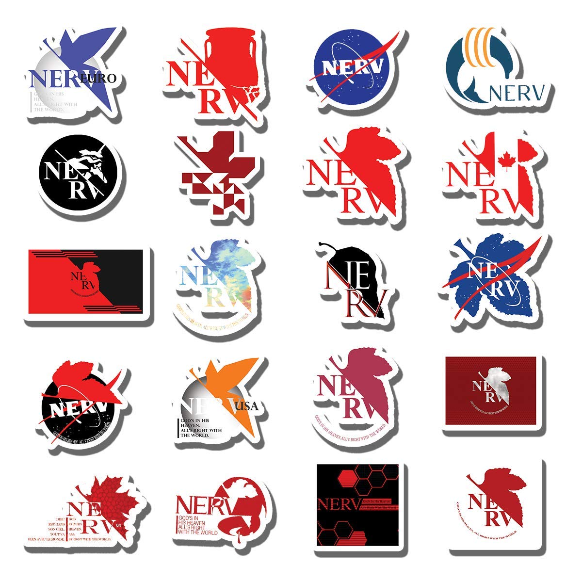 Amazon.com: 20 PCS Stickers Pack Nerv Aesthetic Vinyl Colorful ...