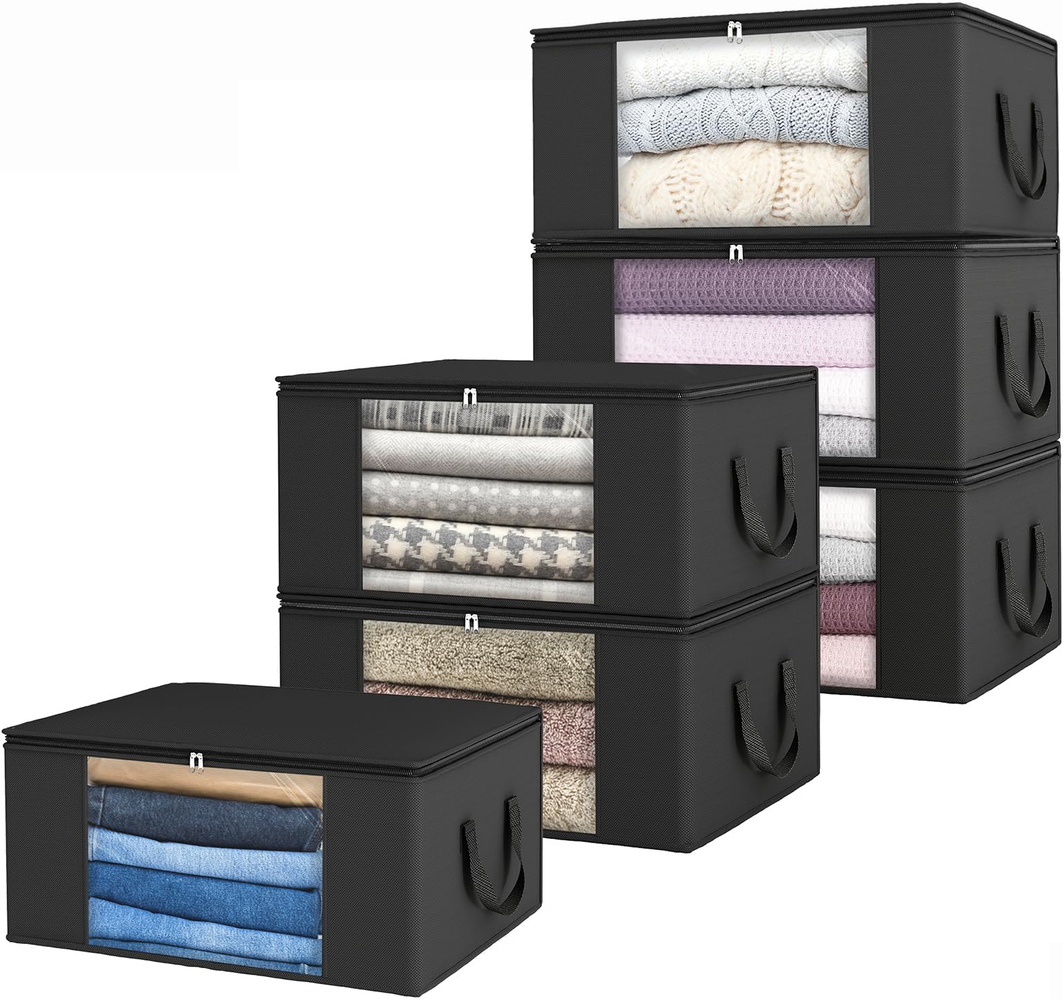 Amazon.com: Fixwal Clothes Storage 3 Pack 100L Storage Containers ...