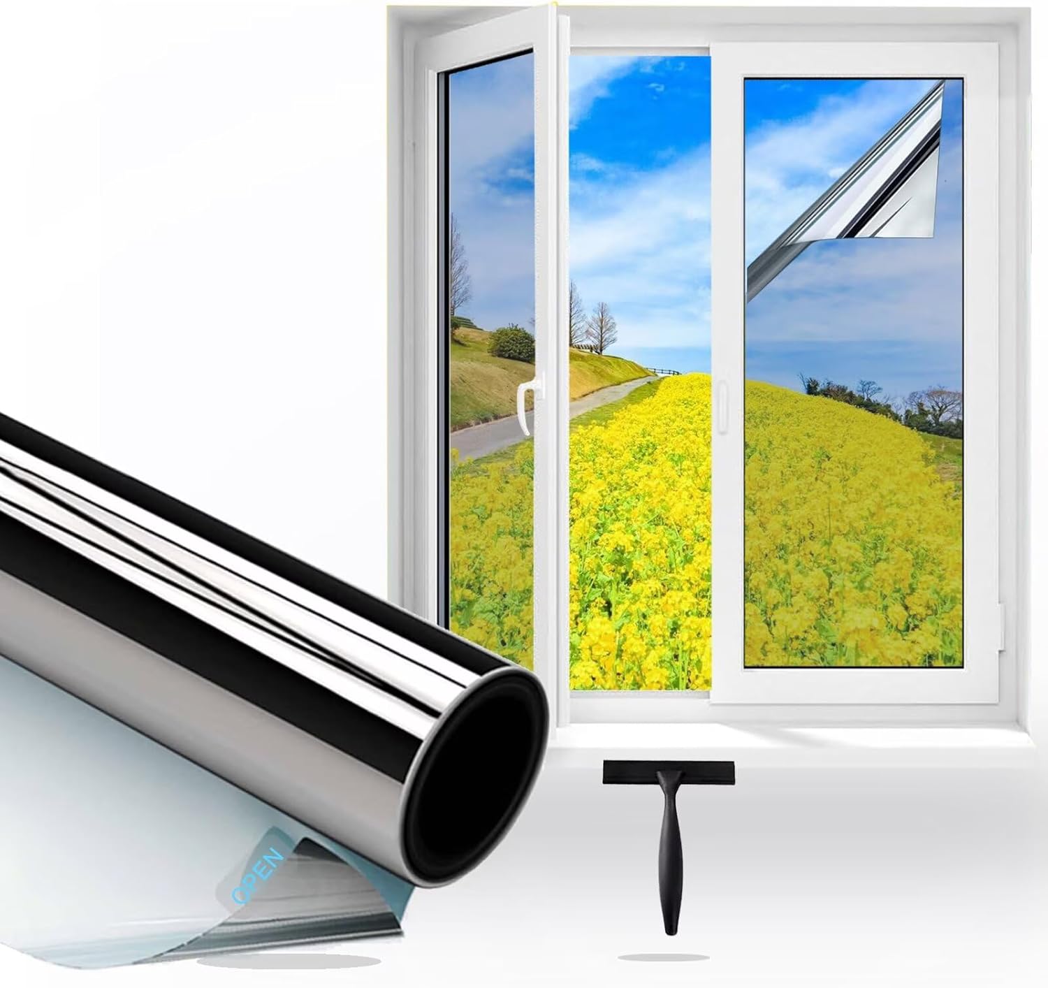 wonderffolie One Way Clear Window Film Privacy Heat Reflective Mirror ...