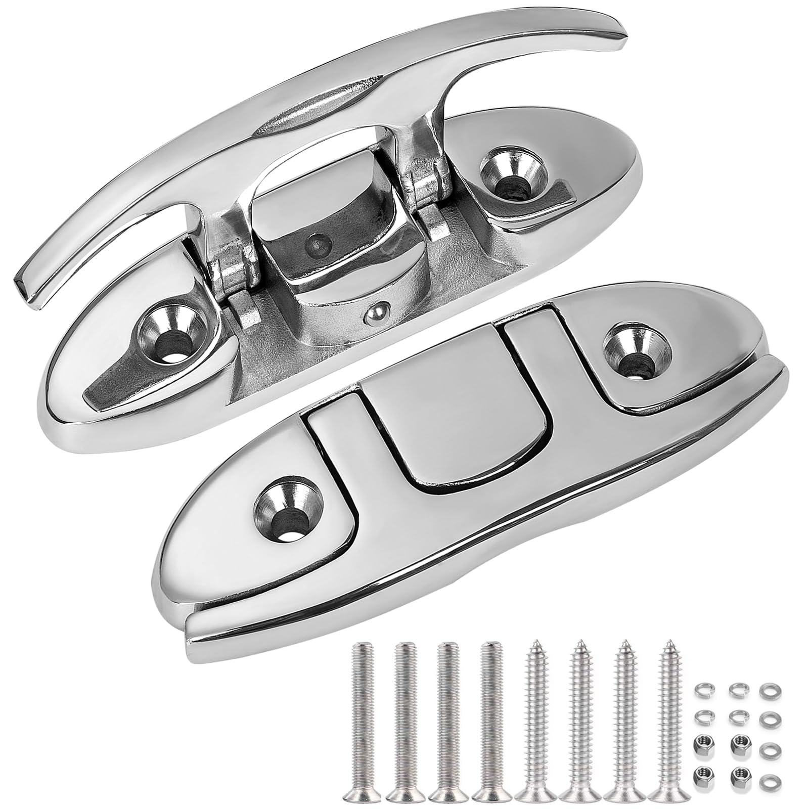 Marine Grade Boat Folding Cleat 4.6 inch 316 Stainless Steel, Heavy ...