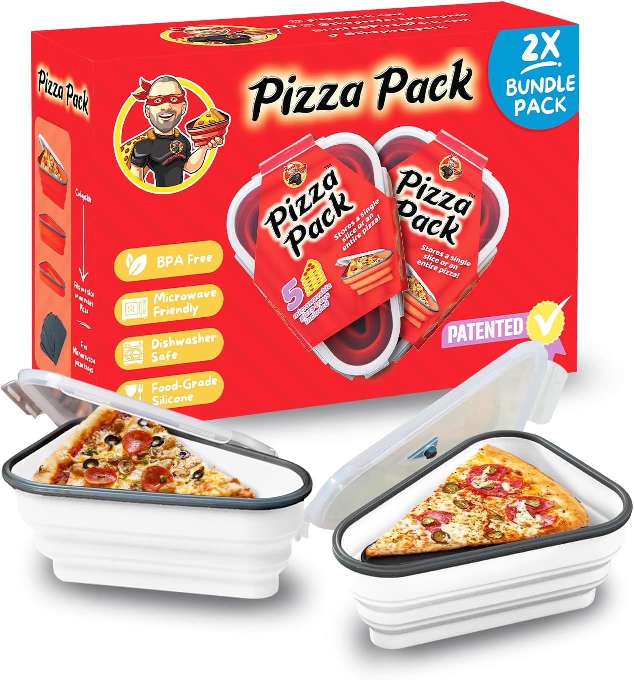 Amazon.com: PIZZA PACK The Perfect Reusable Pizza Storage Container ...