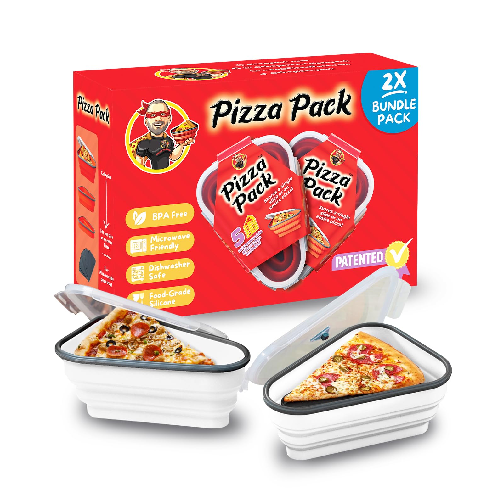 Amazon.com: PIZZA PACK The Perfect Reusable Pizza Storage Container ...