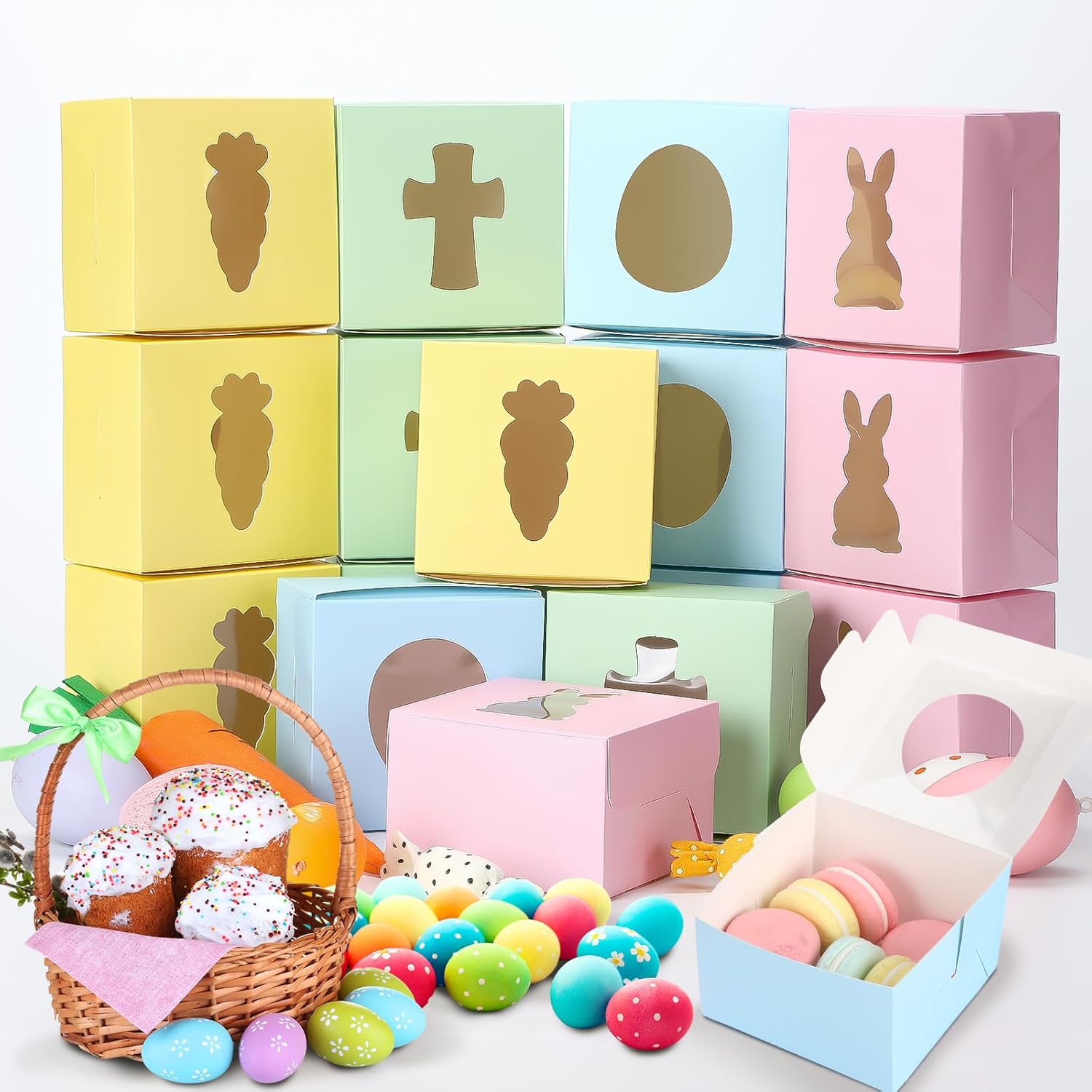 Amazon.com: Chivertion 48 Pcs Easter Treat Boxes with Window Easter ...