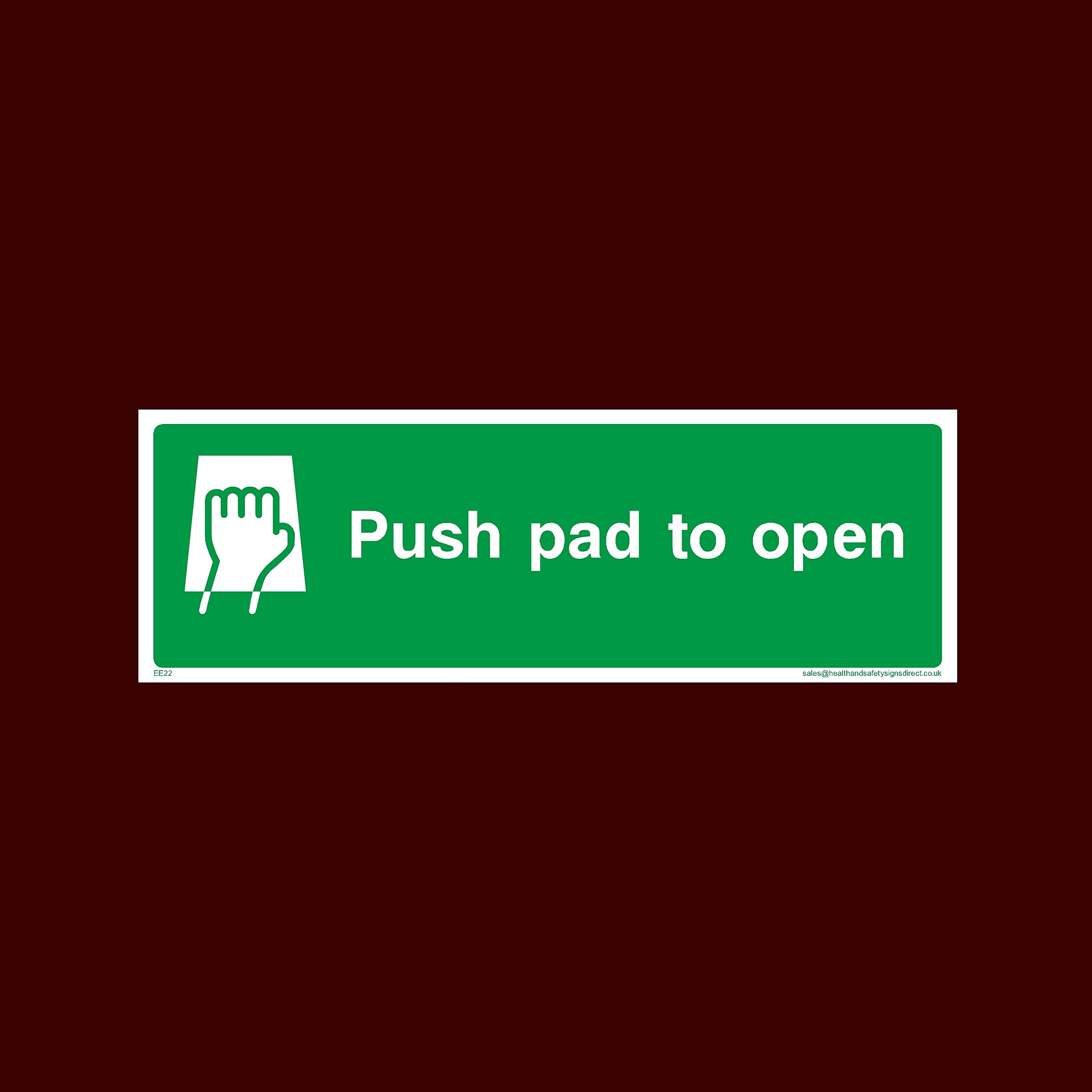Push pad to open Plastic Sign with double sided fixing tape (EE22 ...